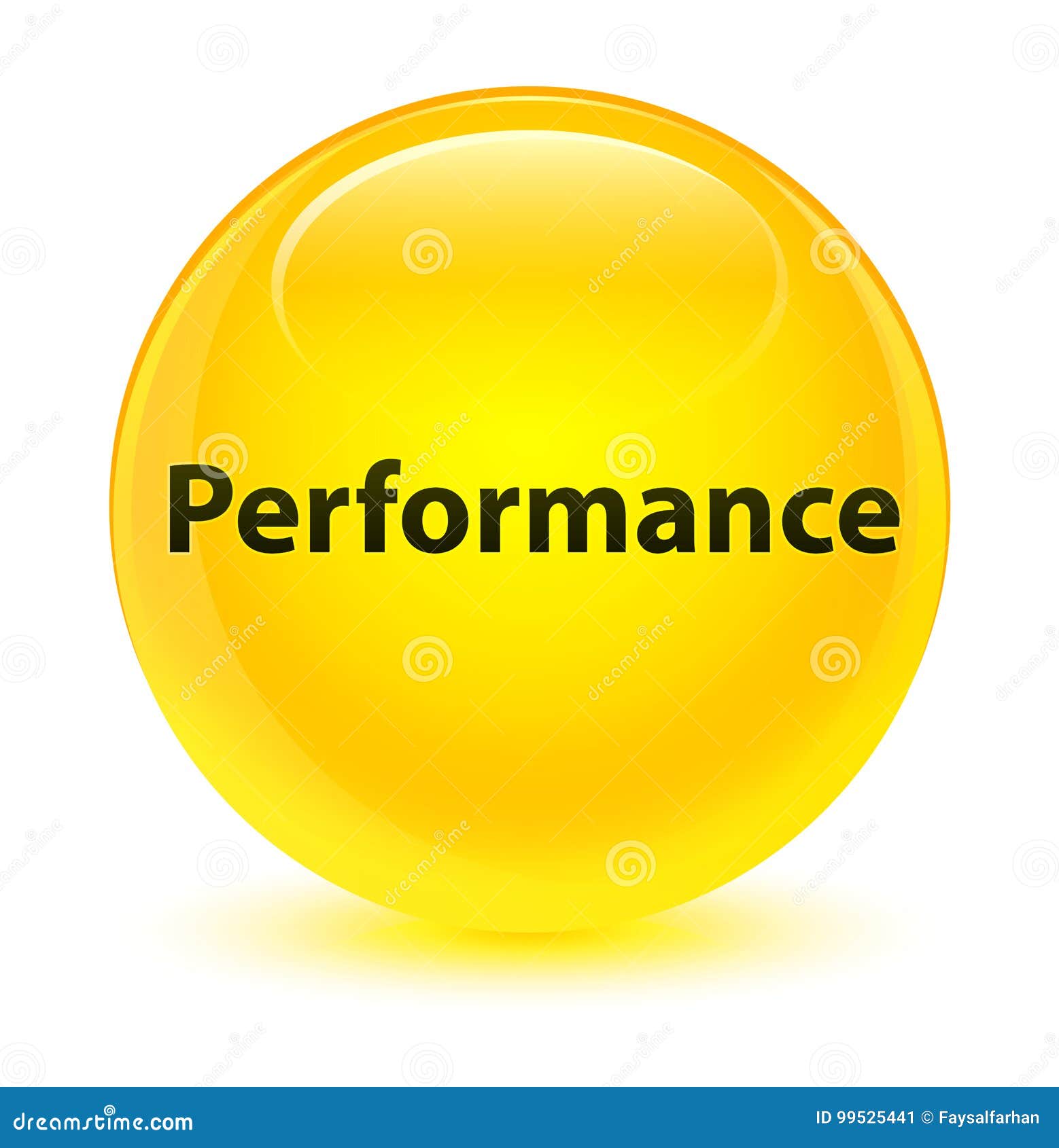 Performance Glassy Yellow Round Button Stock Illustration ...