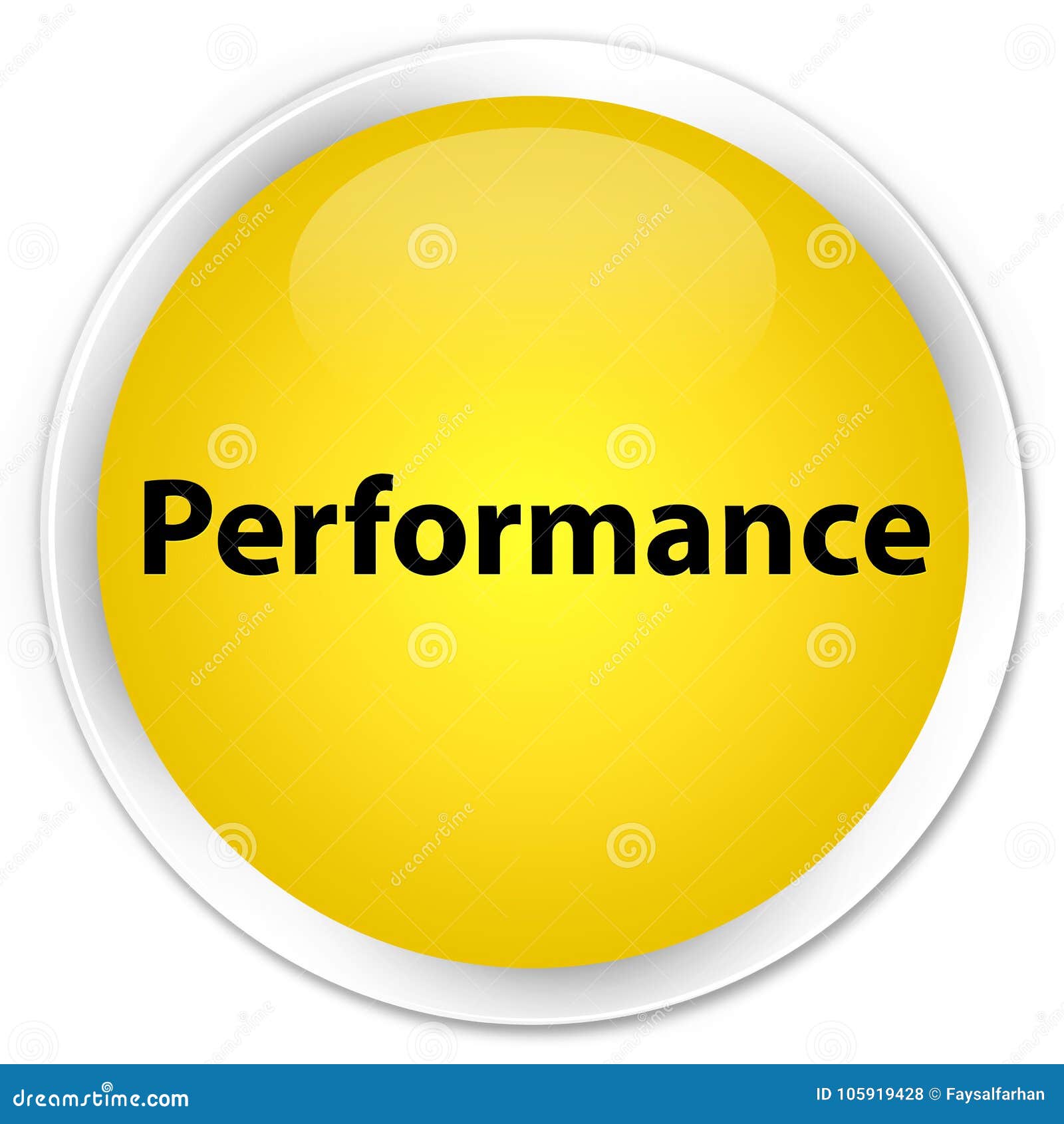 Performance Premium Yellow Round Button Stock Illustration ...
