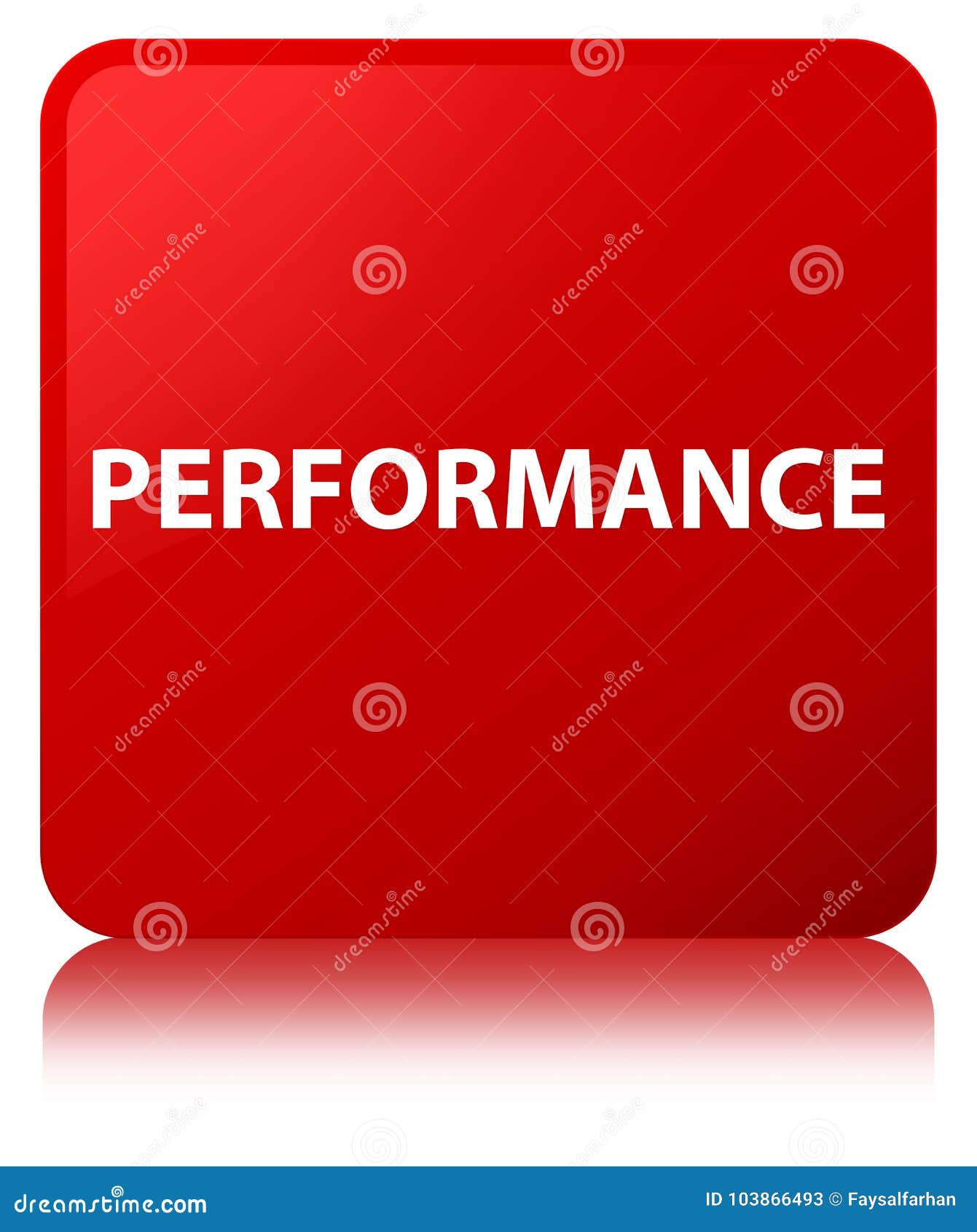 Performance Red Square Button Stock Illustration - Illustration of ...
