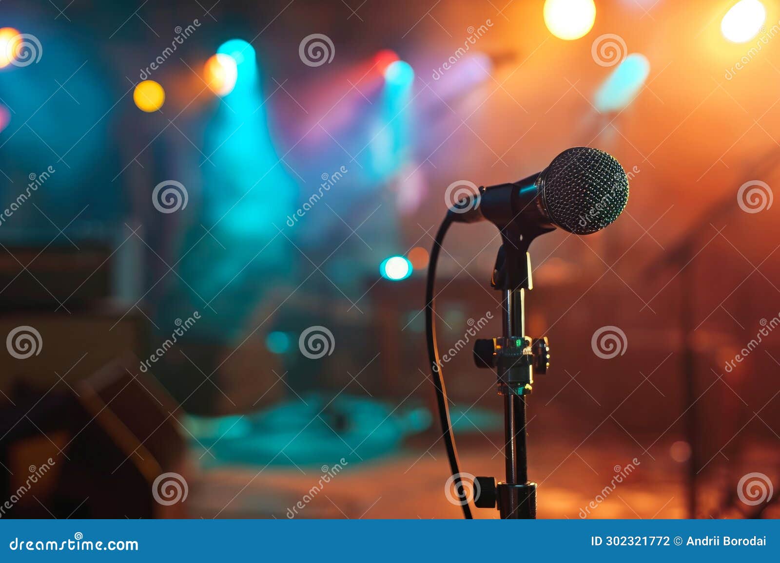Performance Magic: Festive Mic Centerpiece. Stock Illustration ...