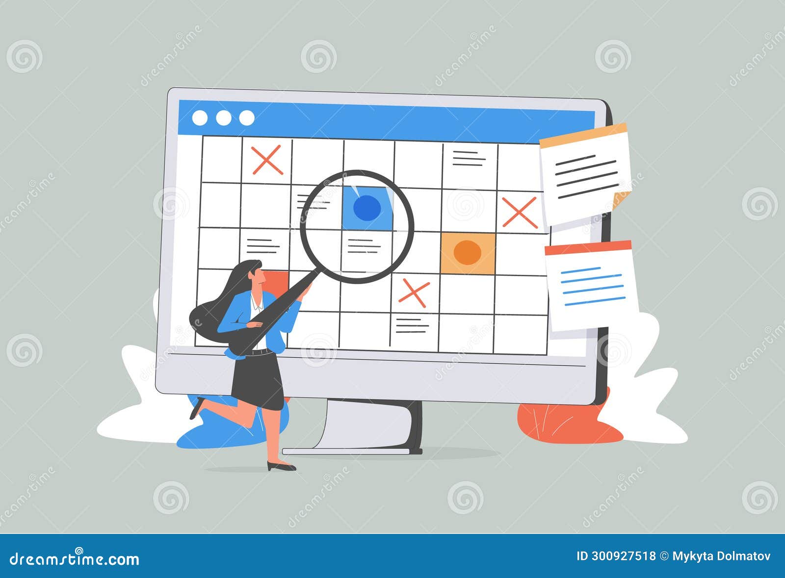 Performance Management Concept. Character Managing Work Task, Setting ...