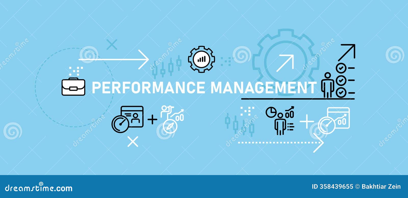 Performance Management Infographics Linear Icons Collection Royalty ...