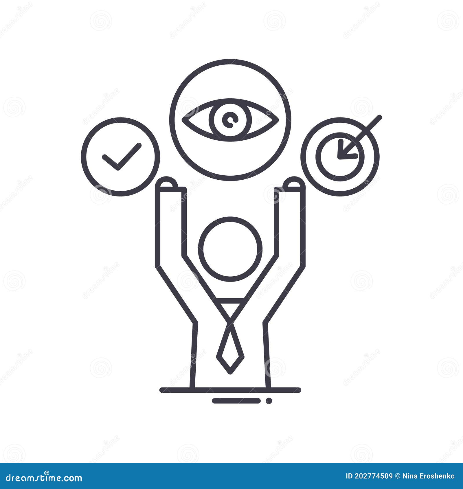 Performance Management Icon, Linear Isolated Illustration, Thin Line ...