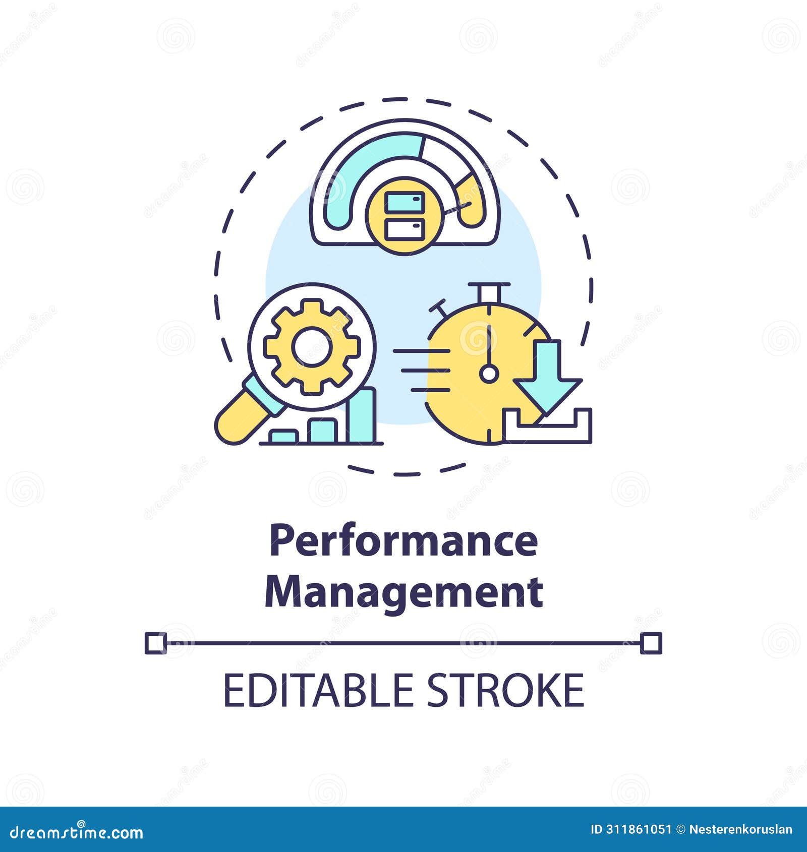 Performance Management Multi Color Concept Icon Stock Vector ...