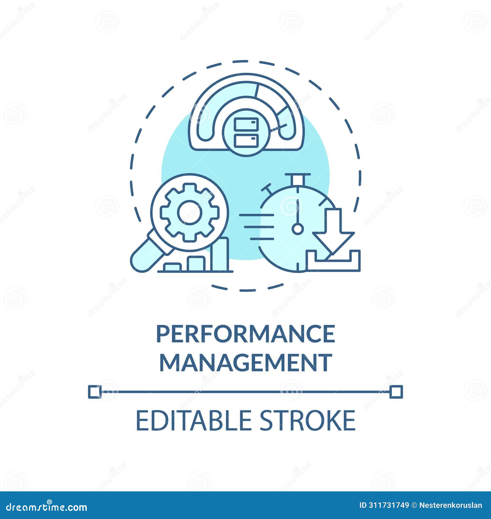Performance Management Soft Blue Concept Icon Stock Vector ...