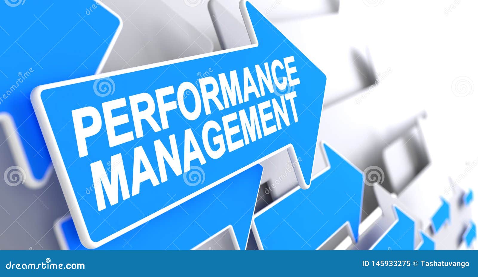 Performance Management - Inscription on the Blue Pointer. 3D. Stock ...