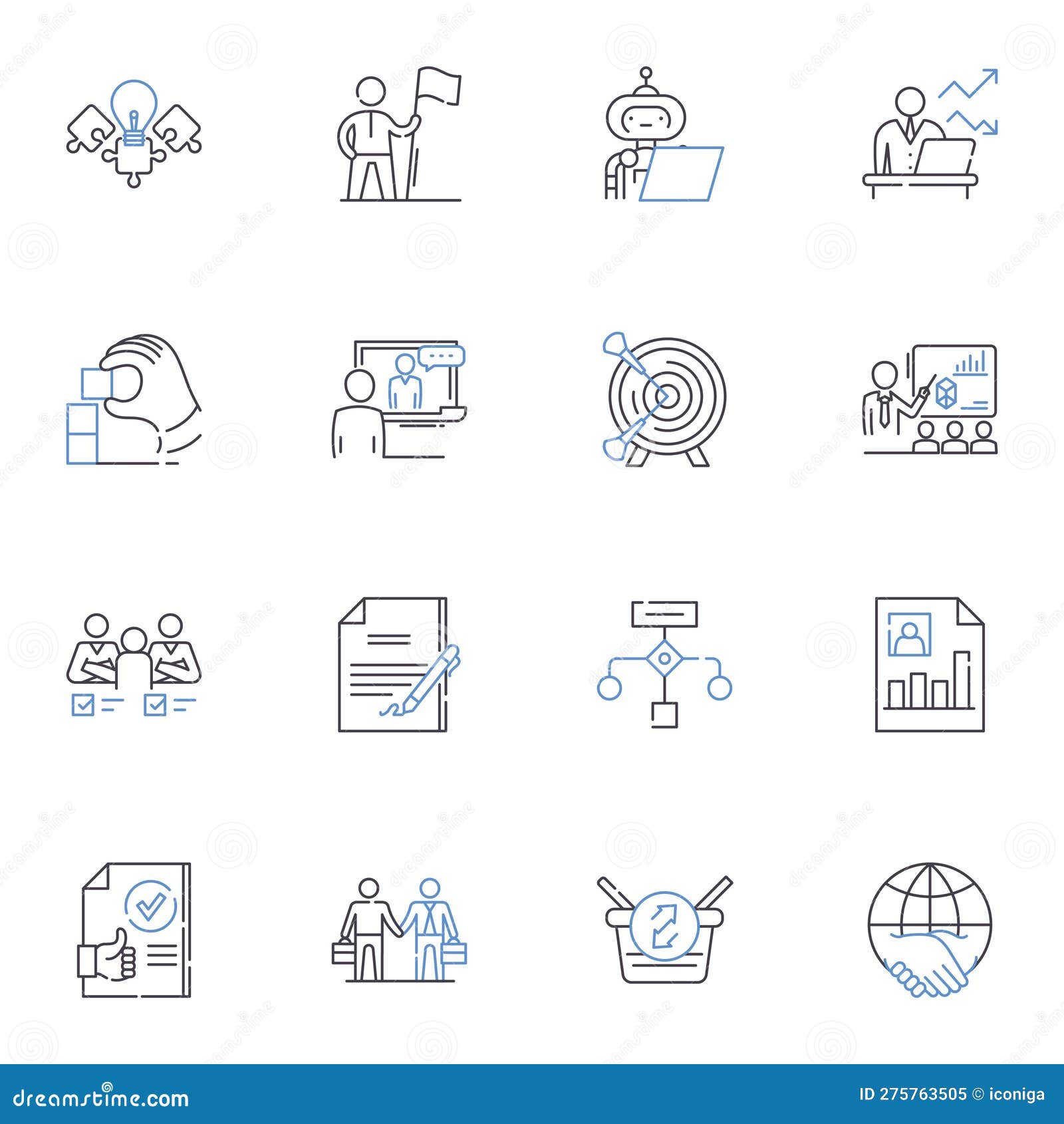 Performance Measurement Line Icons Collection Benchmarking Metrics