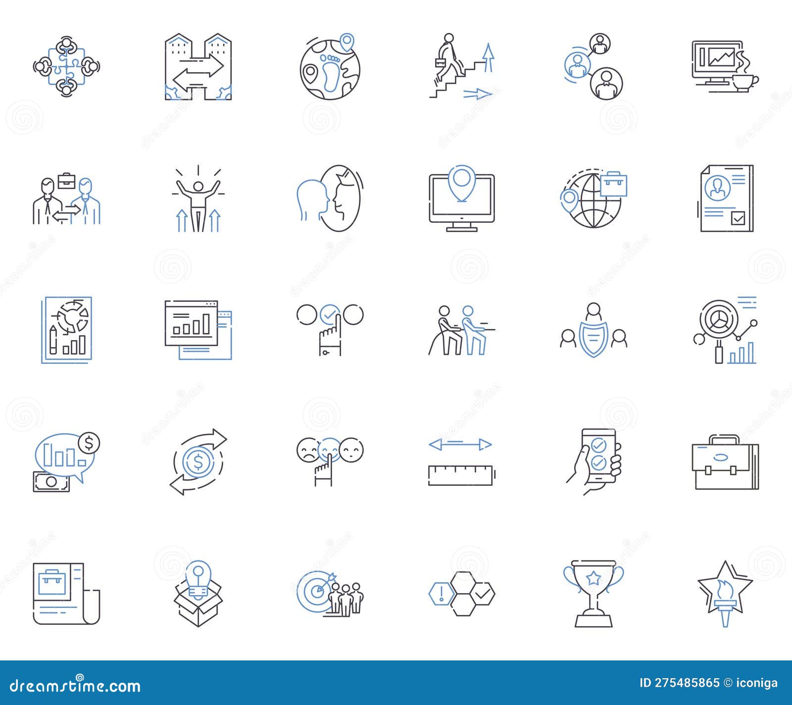 Performance Measures Line Icons Collection Metrics Kpis Evaluation