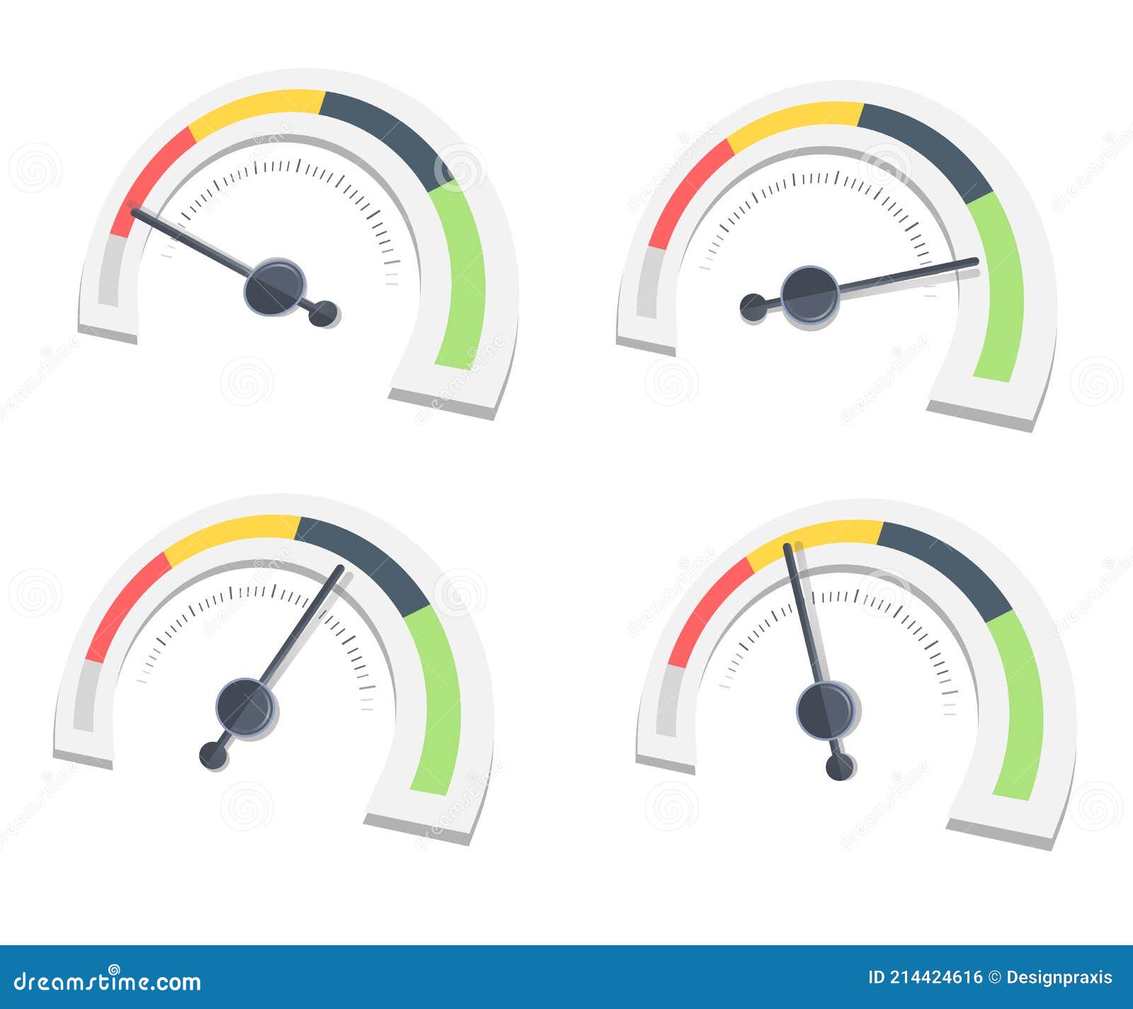 Performance Meter - 4 Stage Illustration Stock Vector - Illustration of ...