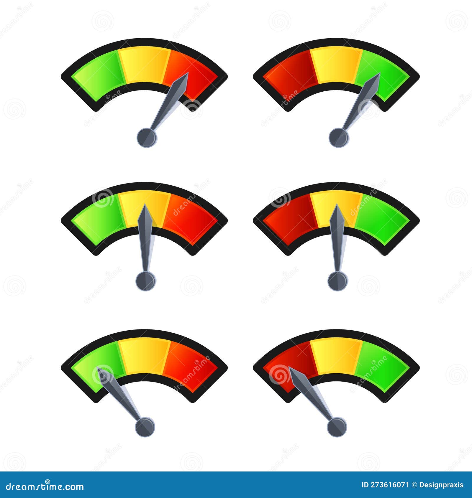 Performance Meter - 3 Stage Illustration Stock Illustration ...