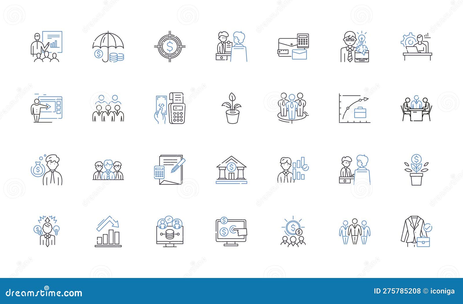 Performance Metrics Line Icons Collection Efficiency Accuracy