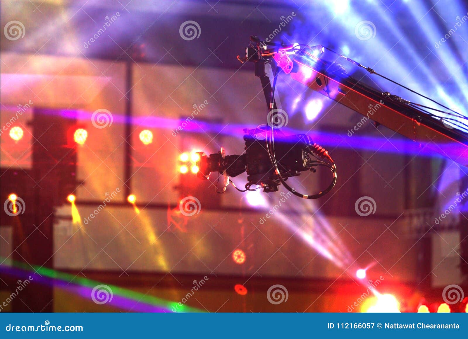 Performance Moving Lighting on Construction Light Beam Ray Editorial ...