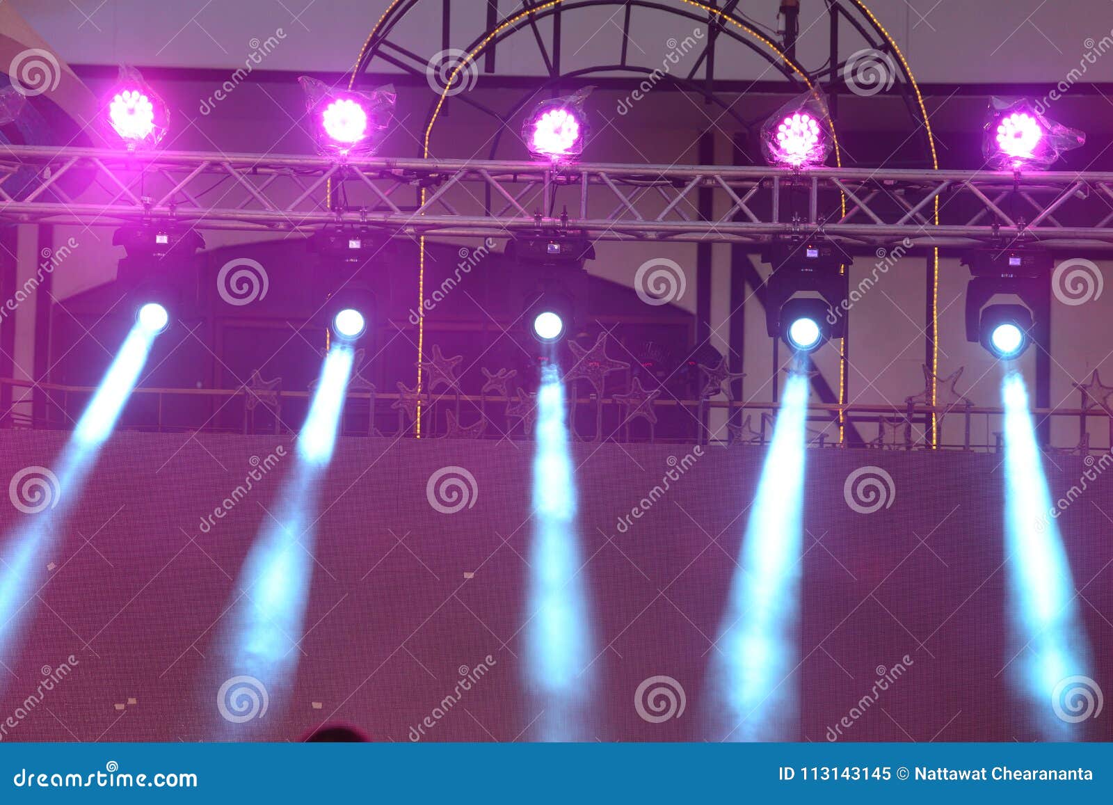 Performance Moving Lighting on Construction Light Beam Ray Stock Image ...