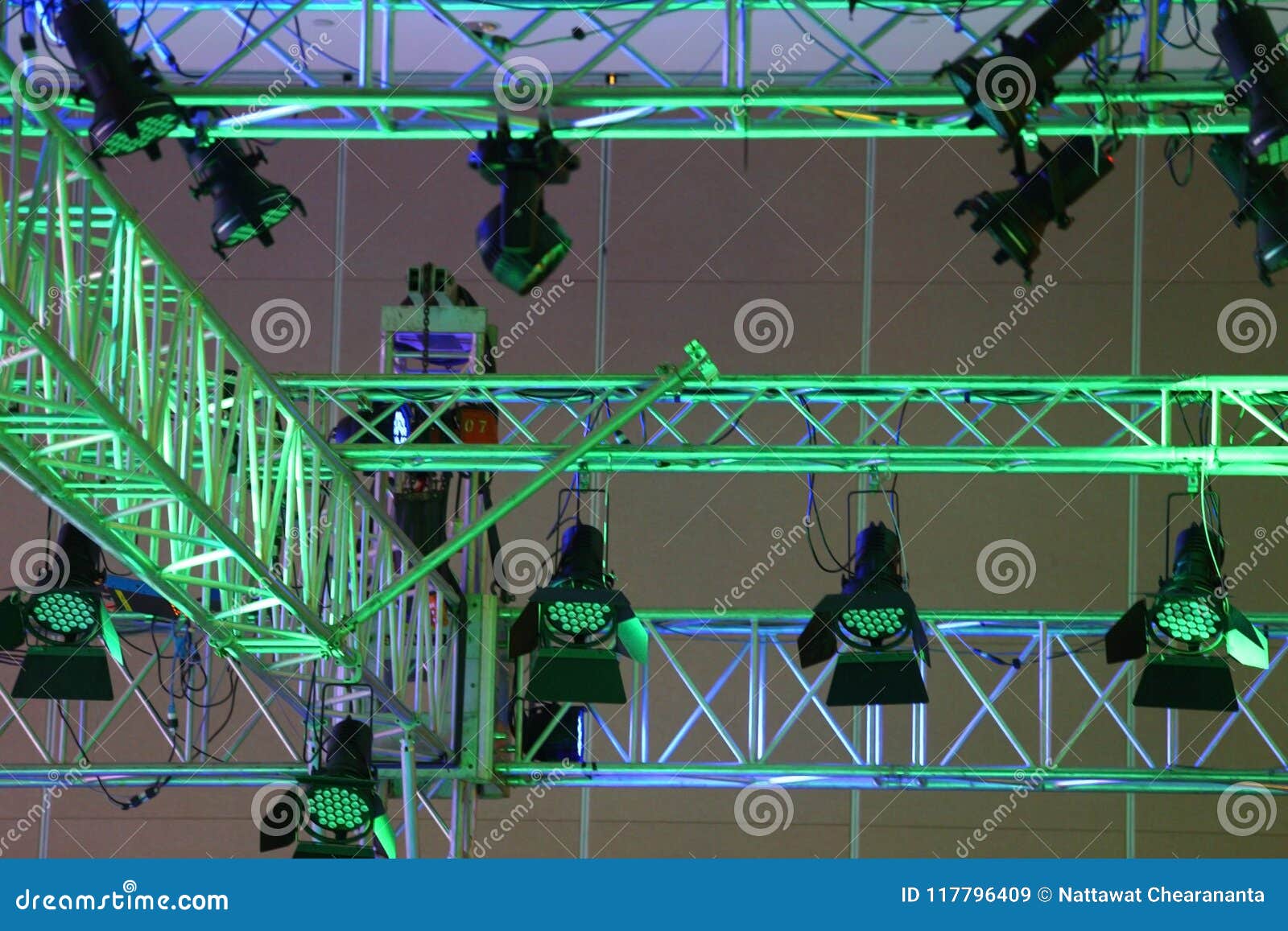 Performance Moving Lighting on Construction Light Beam Ray Stock Image ...