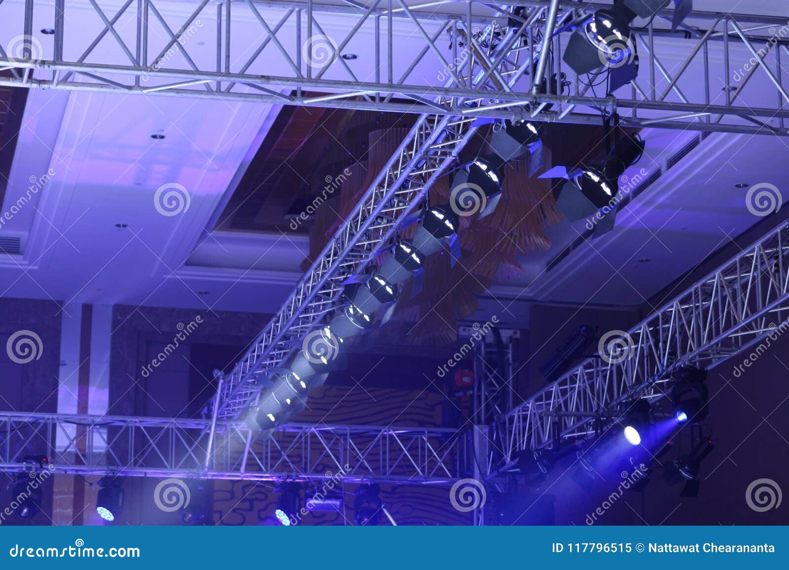 Performance Moving Lighting on Construction Light Beam Ray Stock Image ...