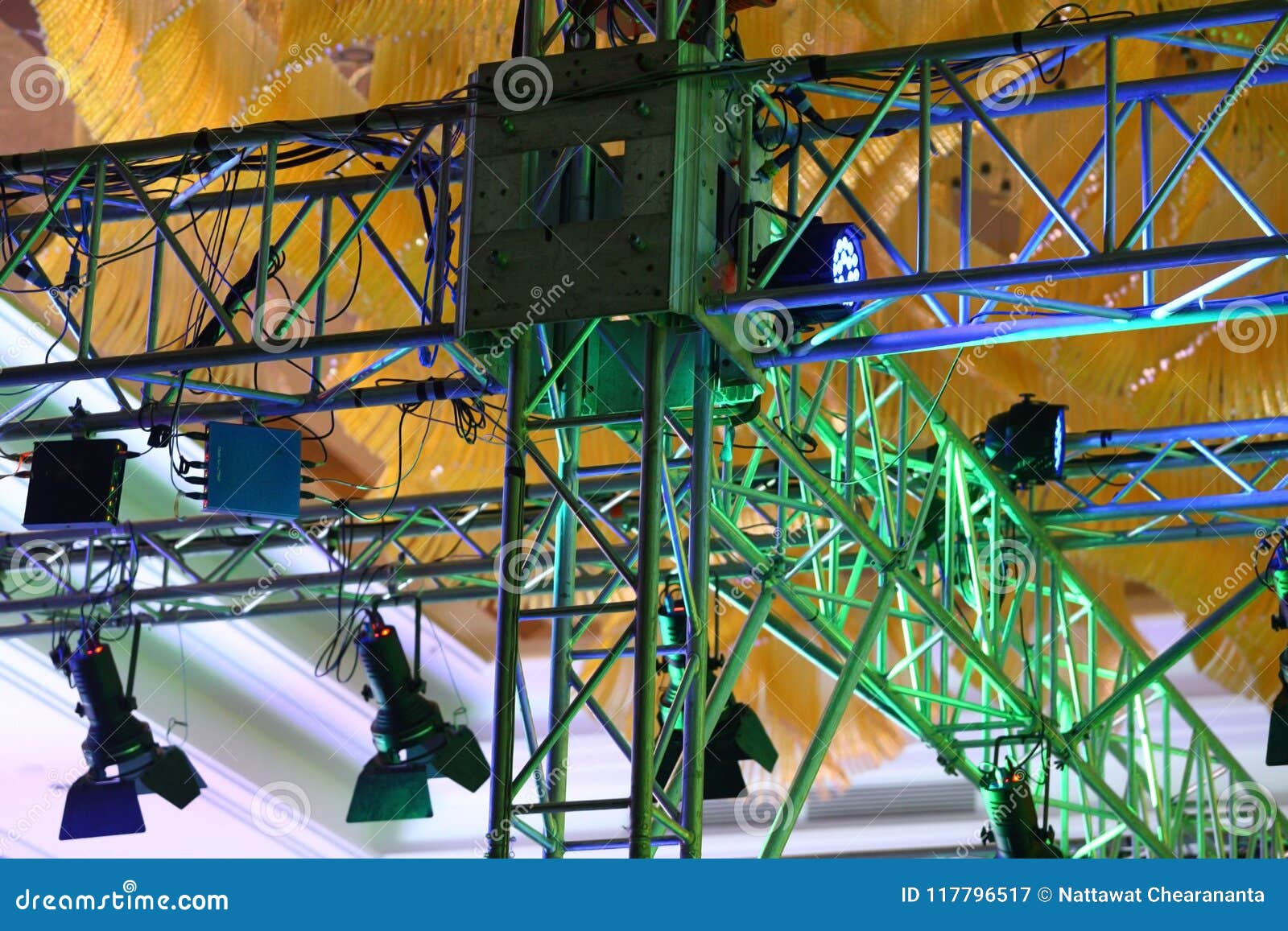 Performance Moving Lighting on Construction Light Beam Ray Stock Image ...