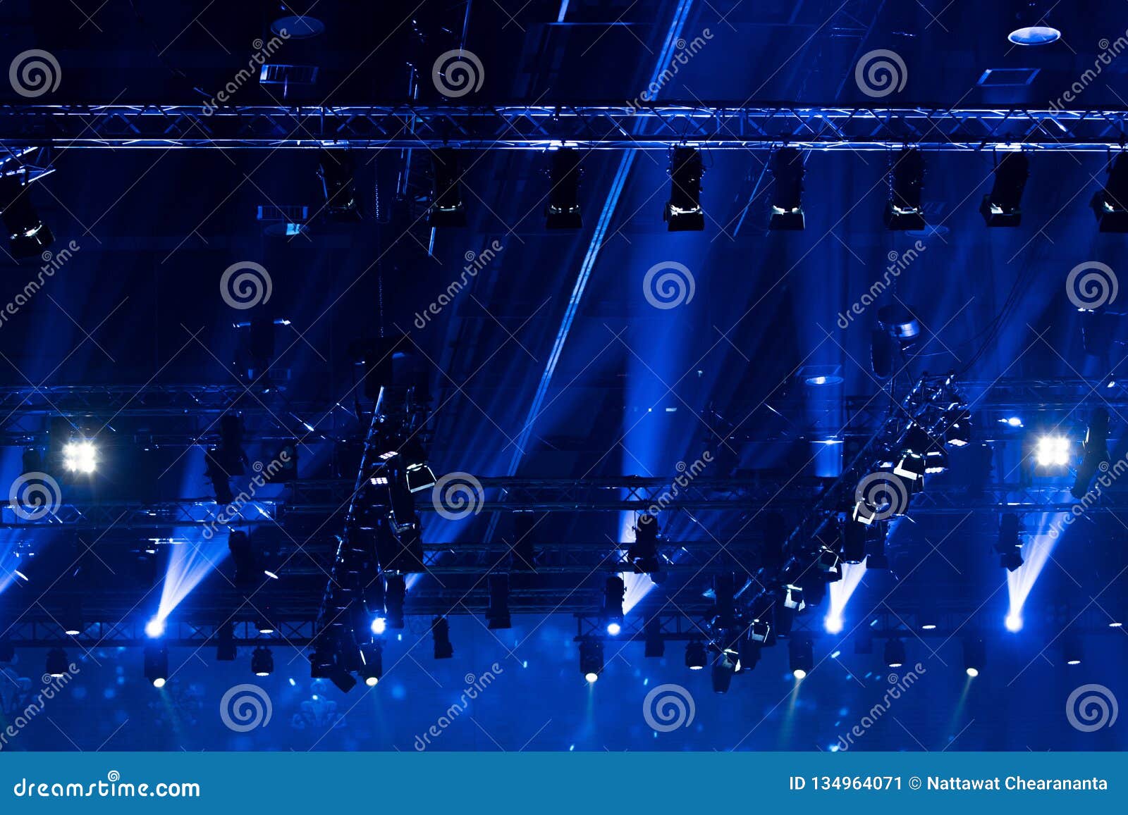 Performance Moving Lighting on Construction Light Beam Ray Stock Image ...