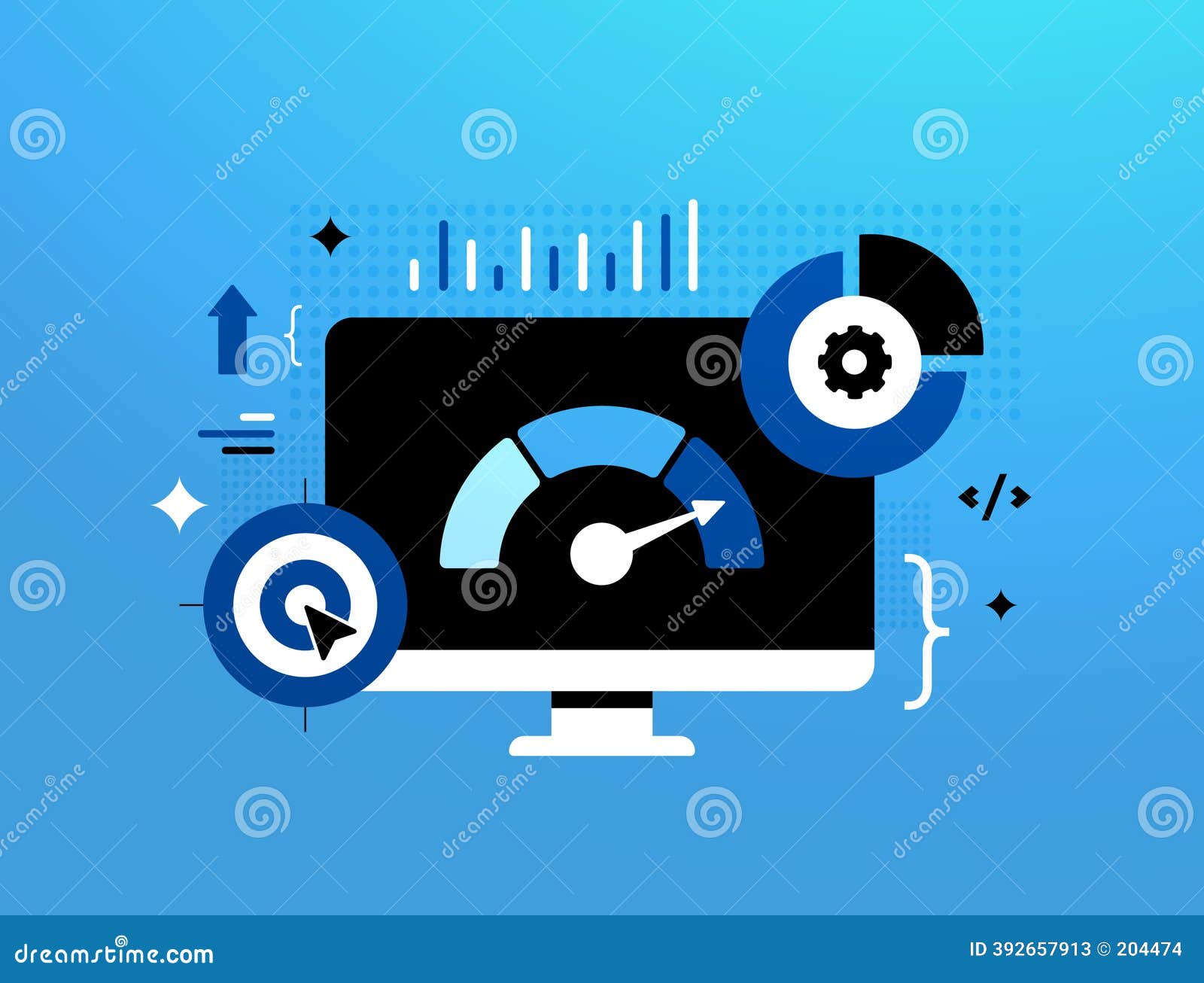 Digital Dashboard With Various Data Visualizations, Including Bar Graphs, Line Graphs Royalty ...