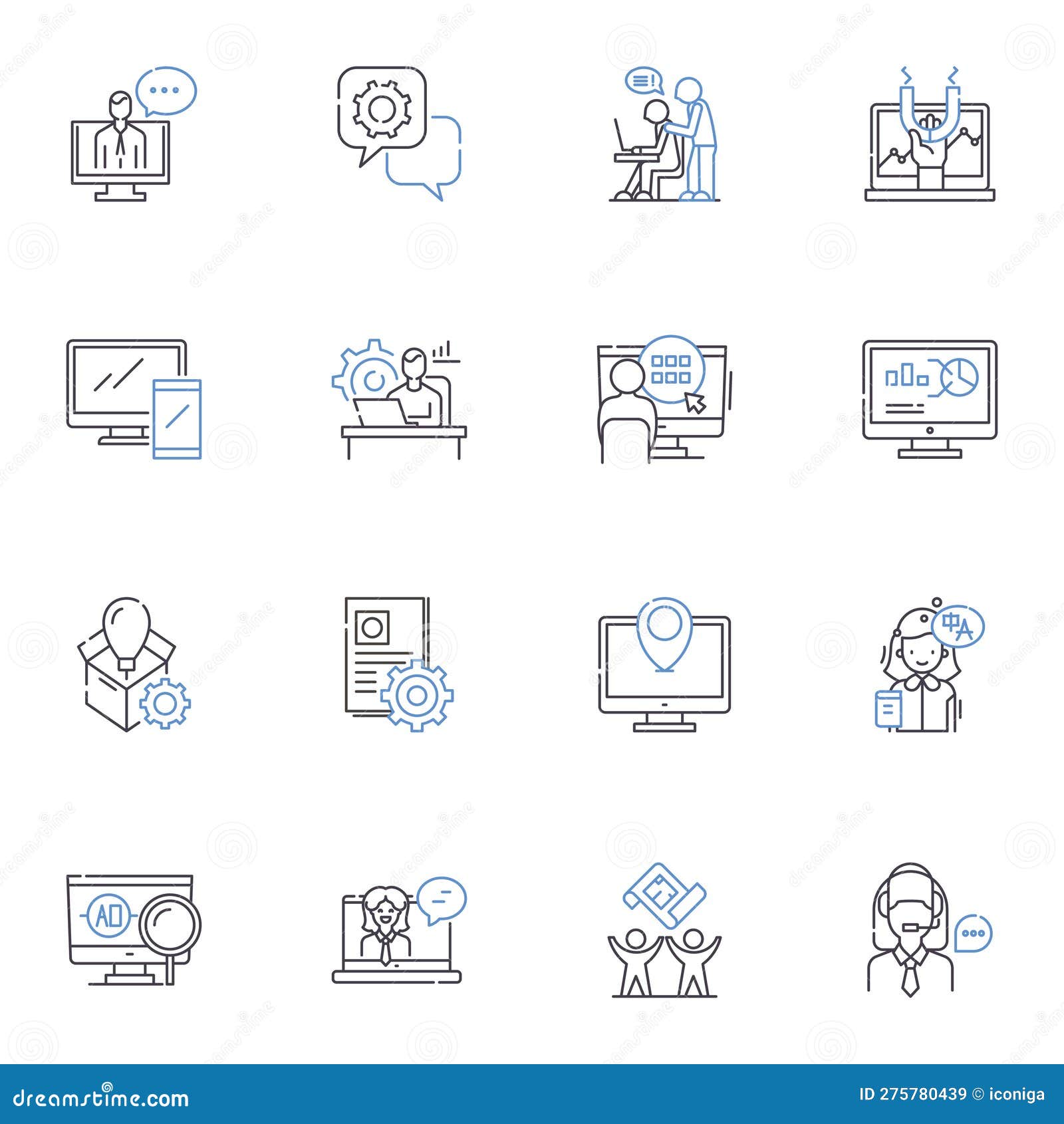 Performance And Output Line Icons Collection Efficiency Productivity