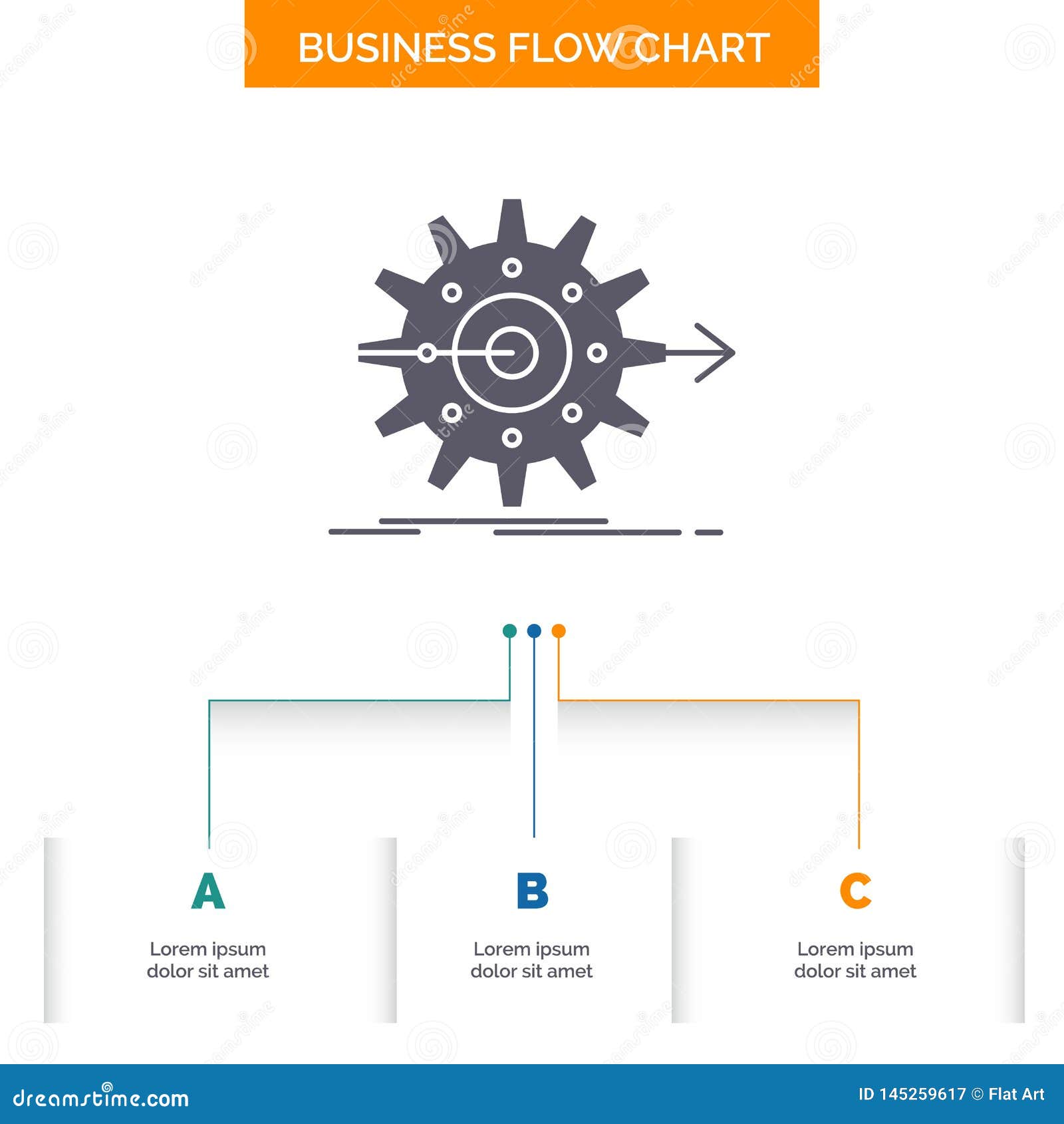 Performance, Progress, Work, Setting, Gear Business Flow Chart Design ...