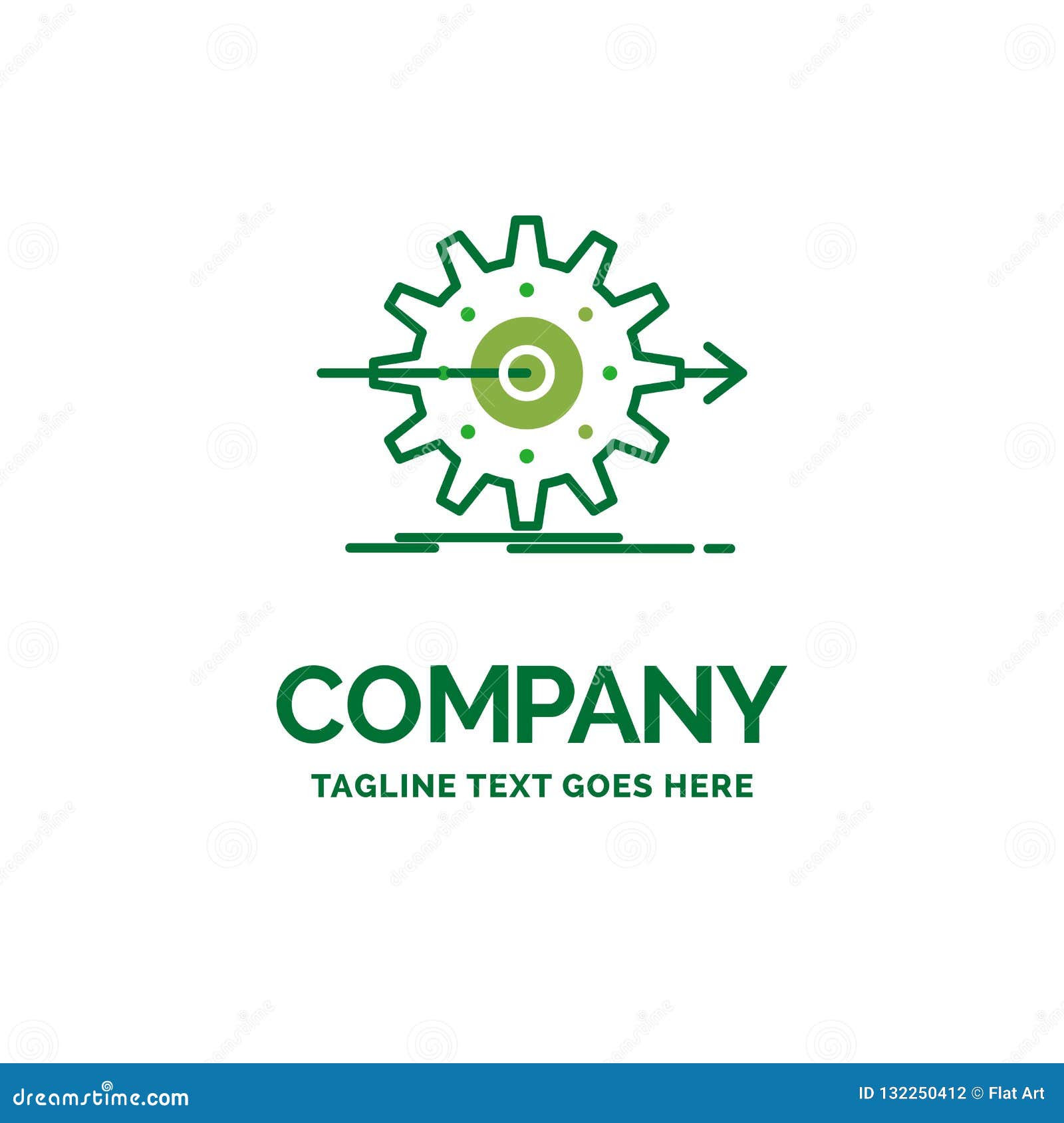 Performance, Progress, Work, Setting, Gear Flat Business Logo Te Stock ...
