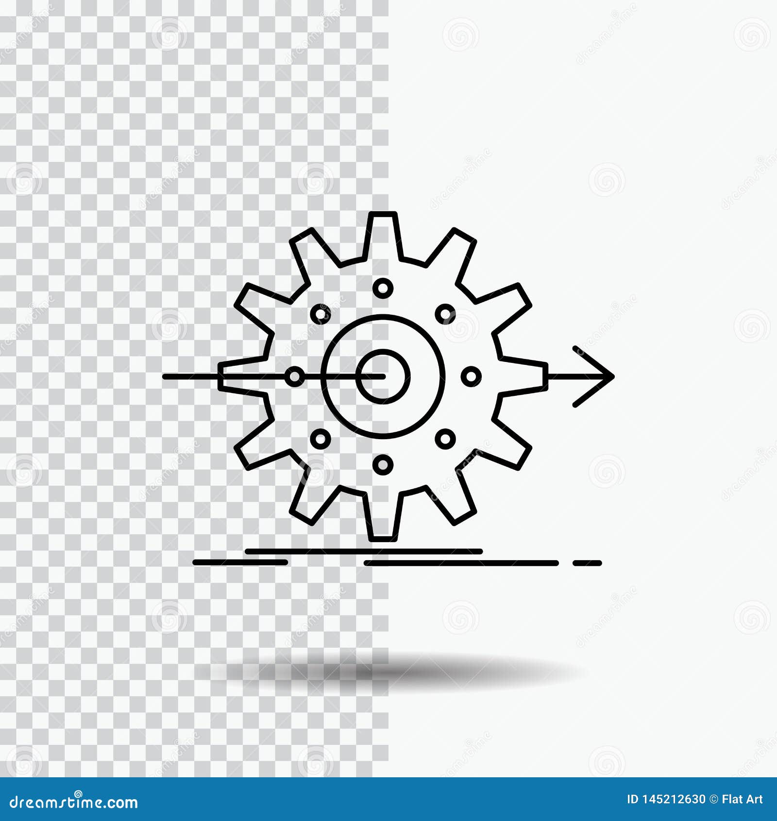 Performance, Progress, Work, Setting, Gear Line Icon on Transparent ...