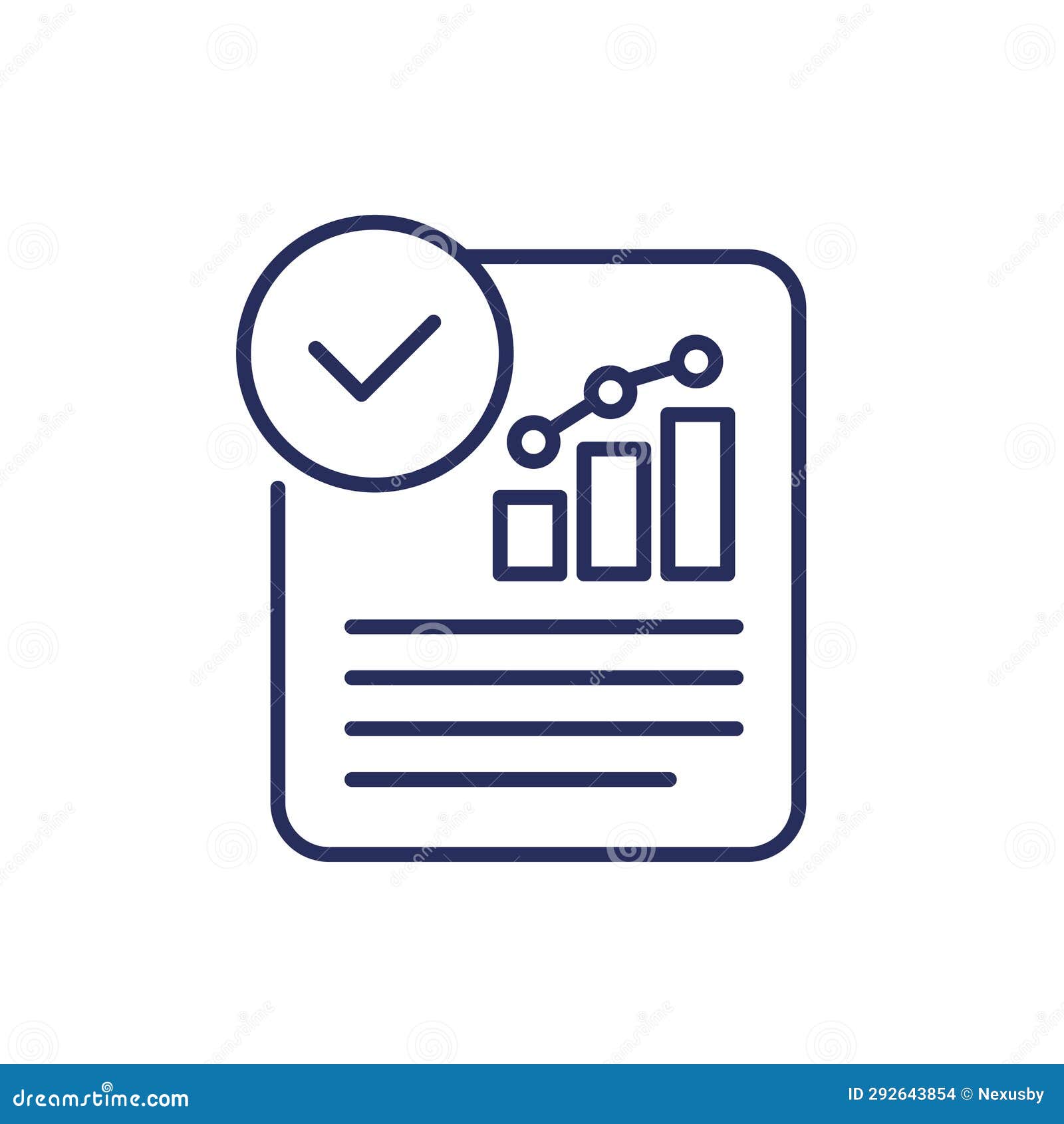 Performance Report Line Icon on White Stock Illustration - Illustration ...