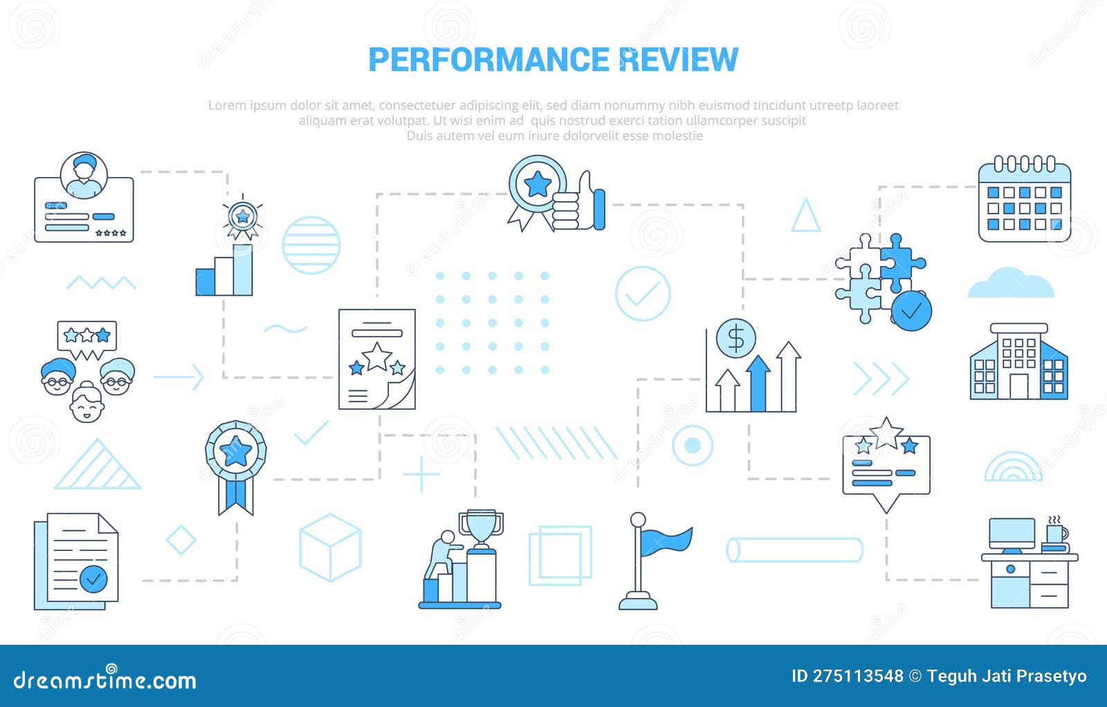 Performance Review Concept with Icon Set Template Banner with Modern ...