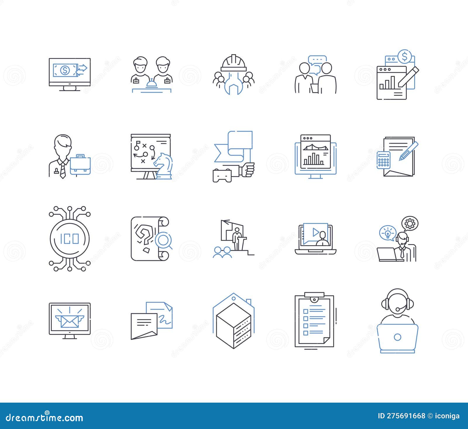 Performance Review Line Icons Collection. Feedback, Evaluation ...