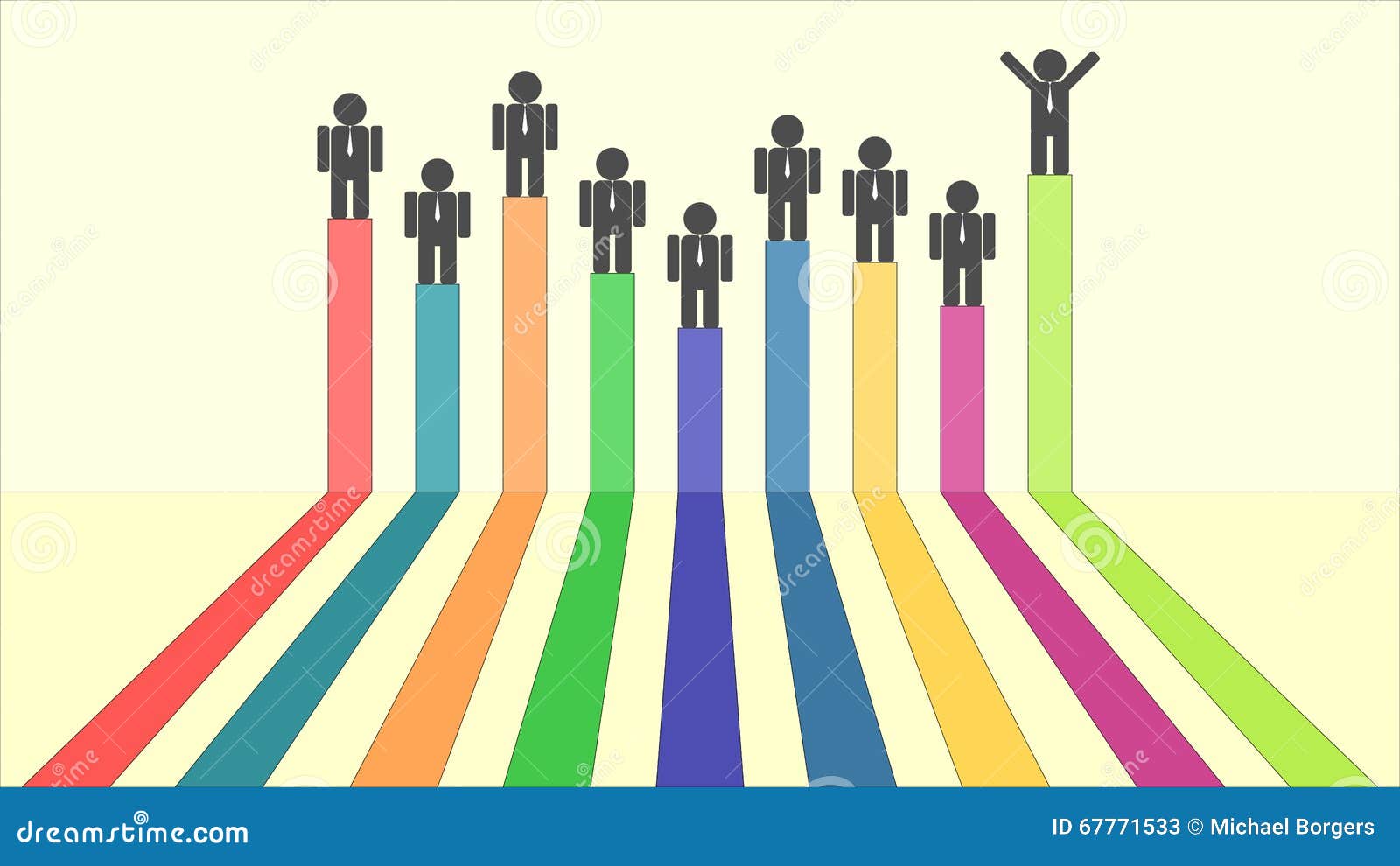 Performance Review Winner on Top of the Highest Bar Stock Vector ...