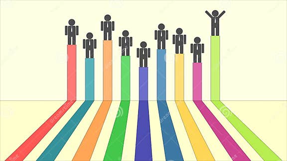 Performance Review Winner on Top of the Highest Bar Stock Vector ...