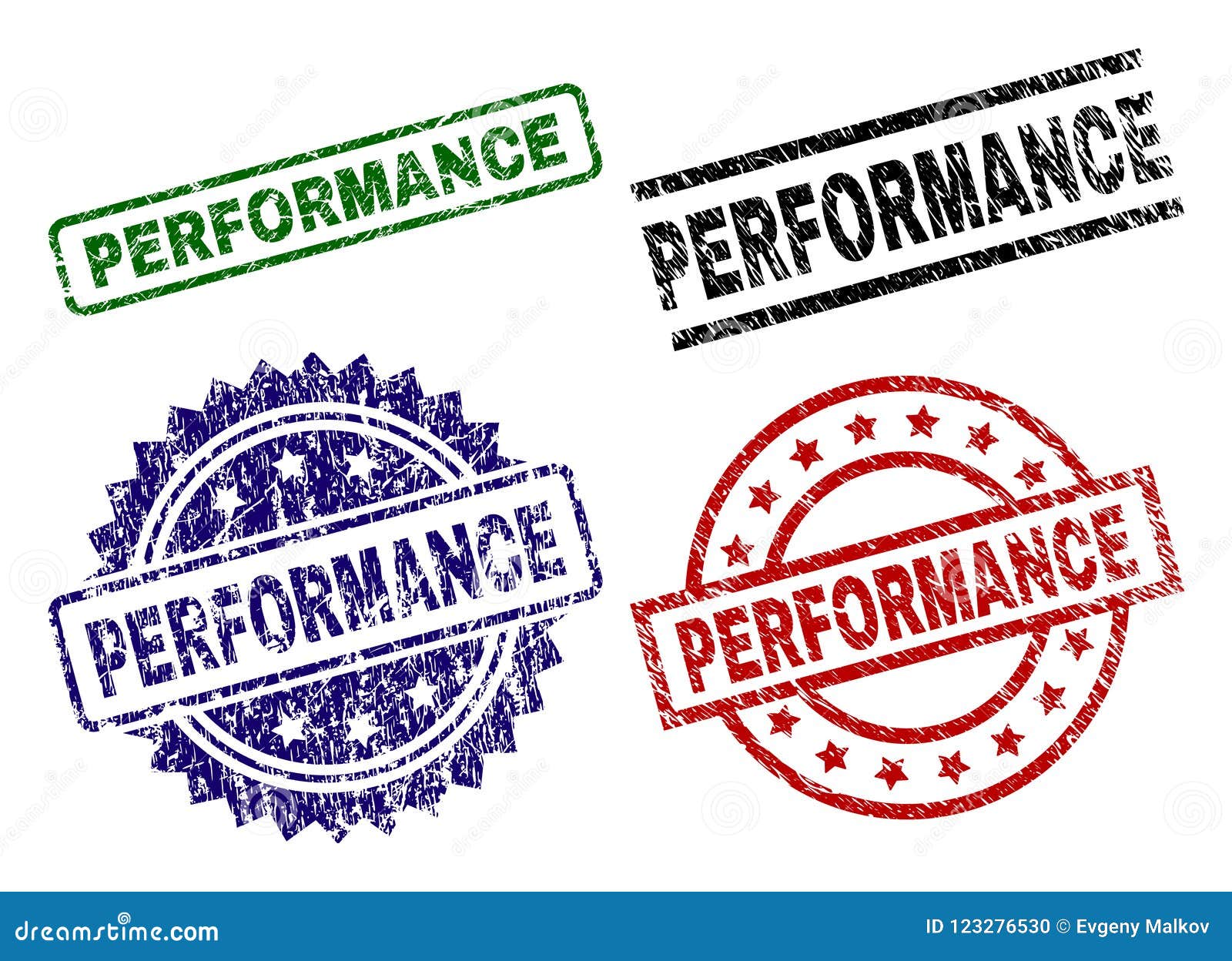 Grunge Textured PERFORMANCE Seal Stamps Stock Vector - Illustration of ...