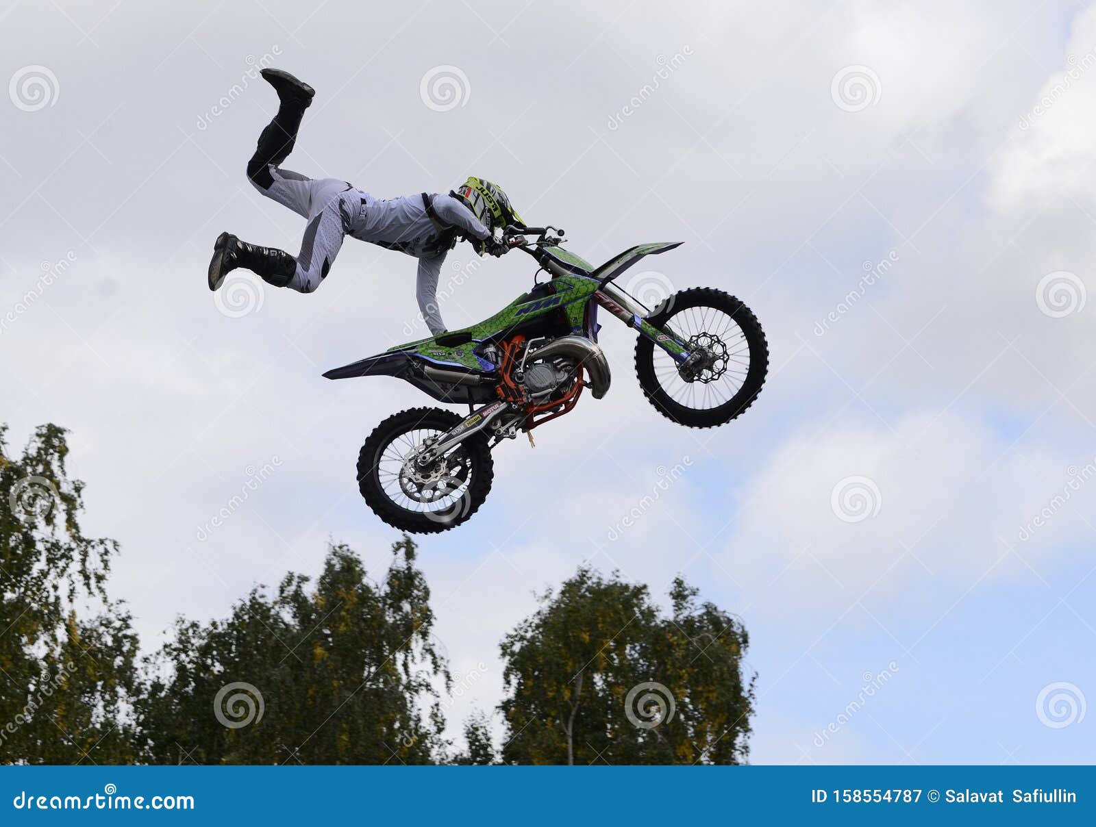 Performance of Stunt Motorcyclist on the Day of the City of Chelyabinsk ...