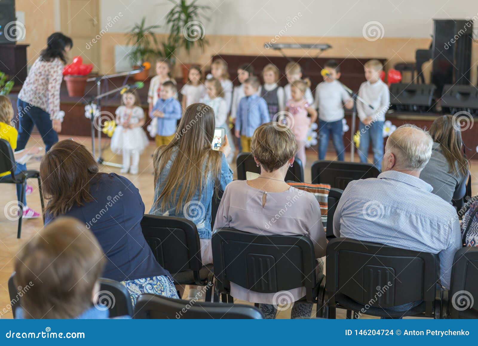 Performance by Talented Children. Children on Stage Perform in Front of ...