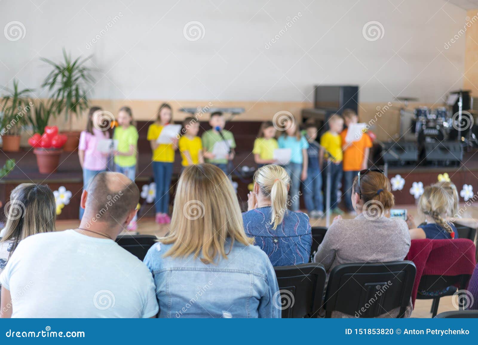 Performance by Talented Children. Children on Stage Perform in Front of ...