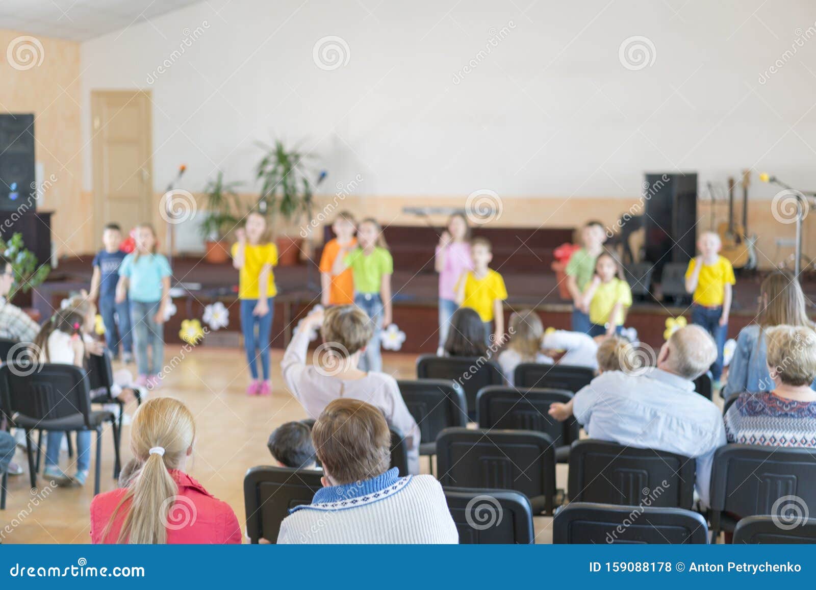 Performance by Talented Children. Children on Stage Perform in Front of ...