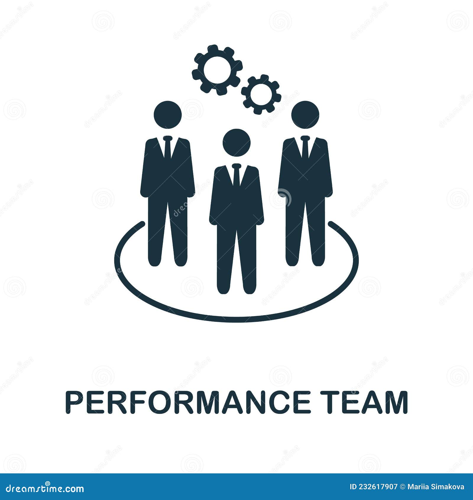 Performance Team Icon. Monochrome Sign from Corporate Development ...