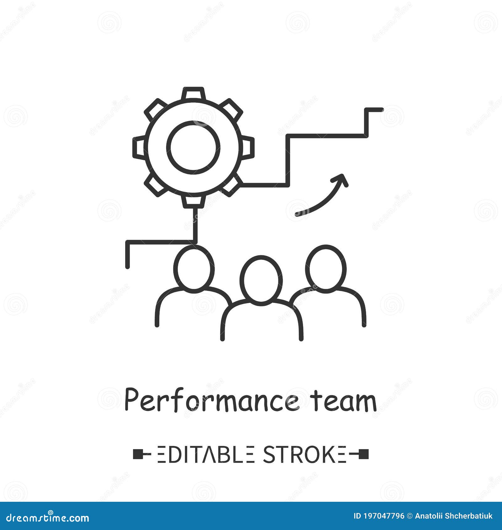 Performance Team Line Icon. Editable Illustration Stock Vector ...
