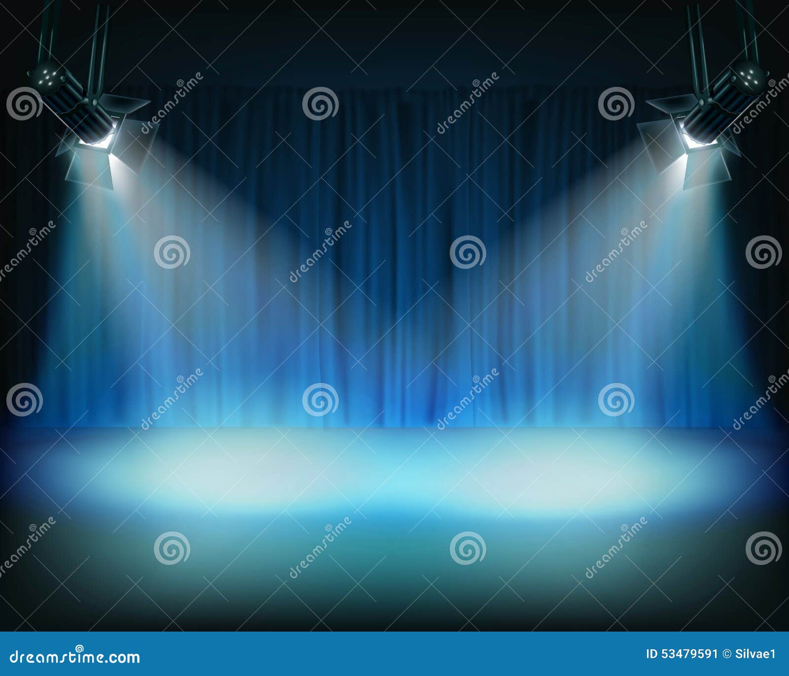 Performance in Theatrical Stage. Vector Illustration. Stock Vector ...