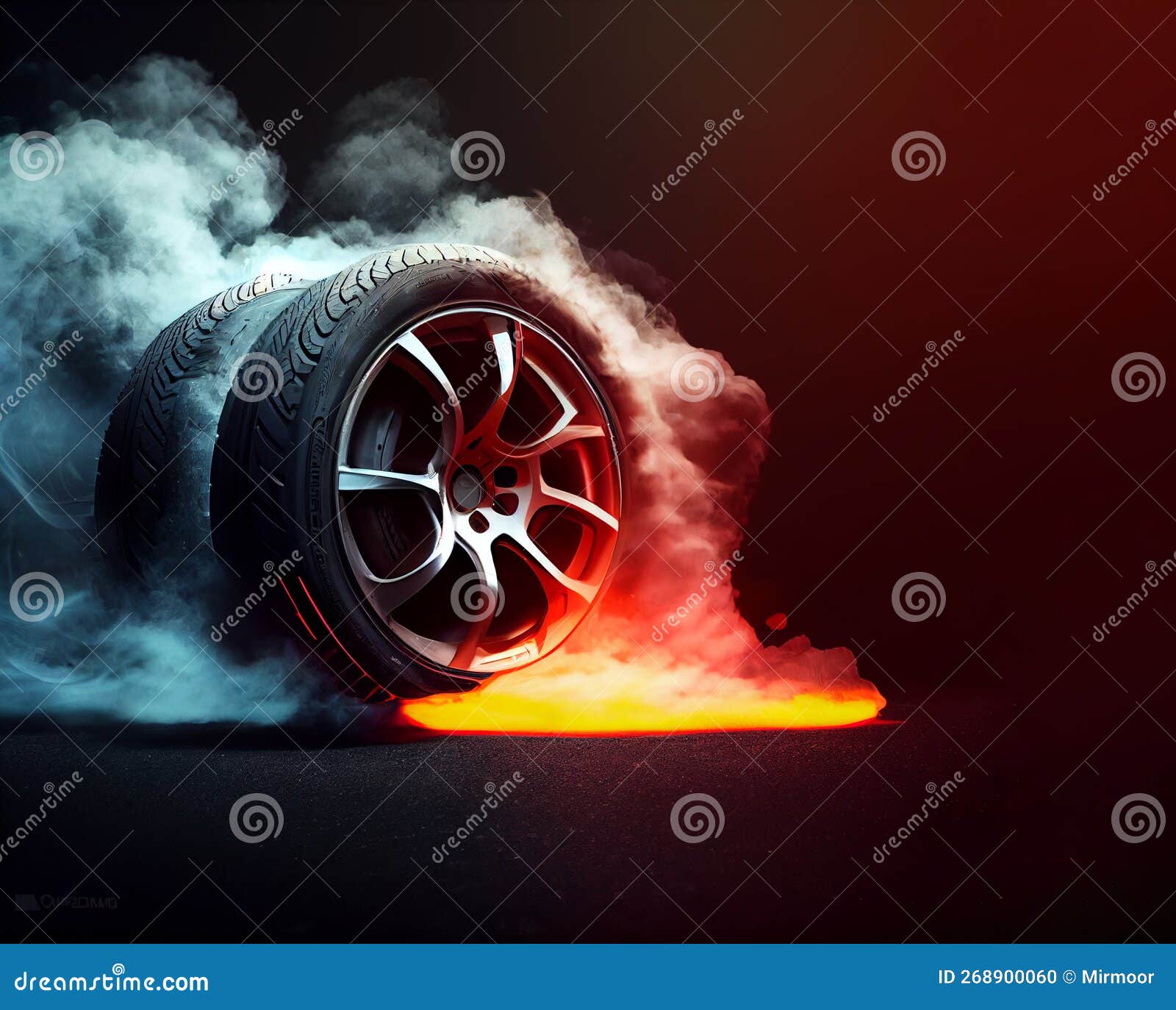 Performance Tires with Smoke Stock Illustration - Illustration of tire ...