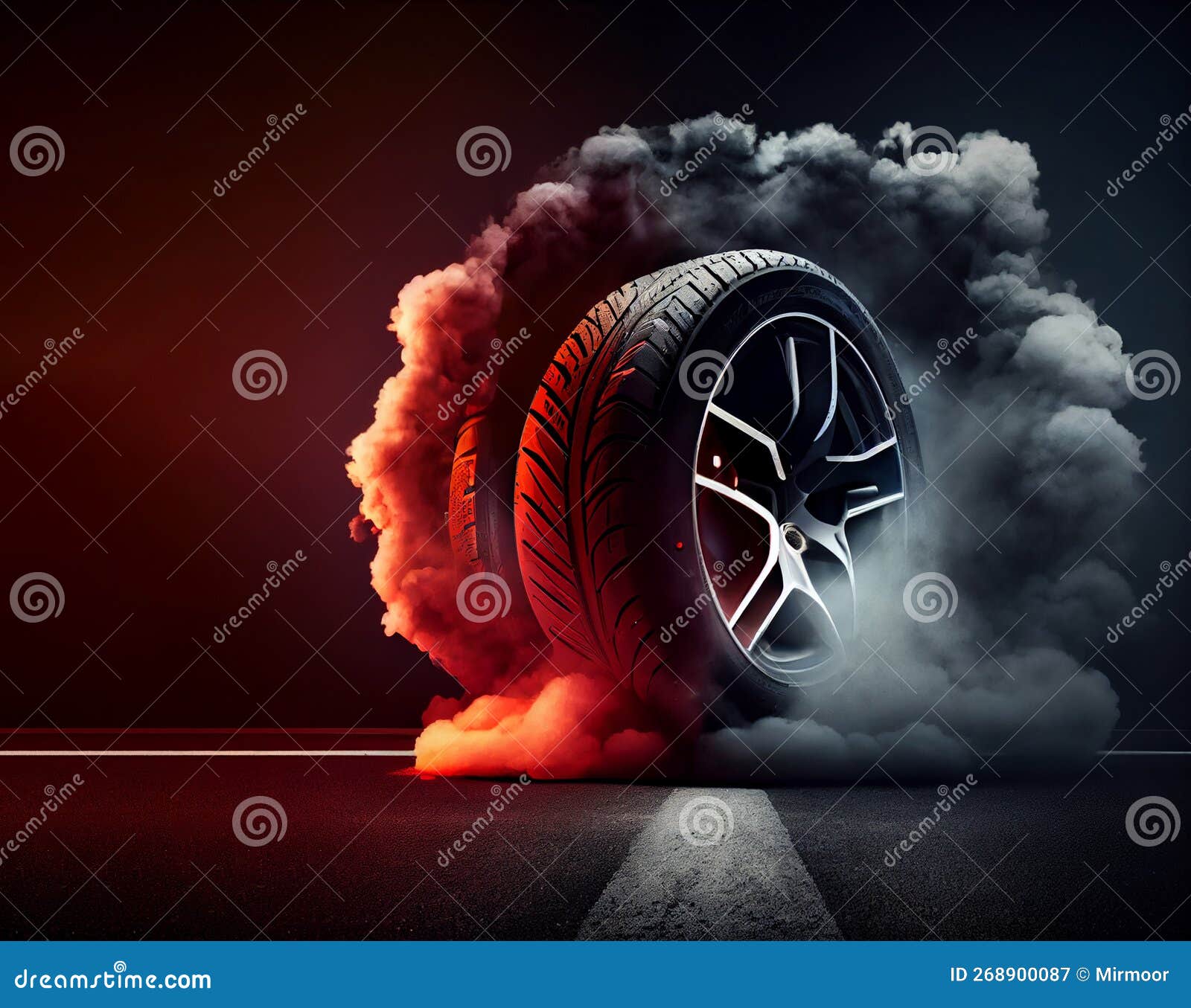Performance Tires with Smoke Stock Illustration - Illustration of smoke ...