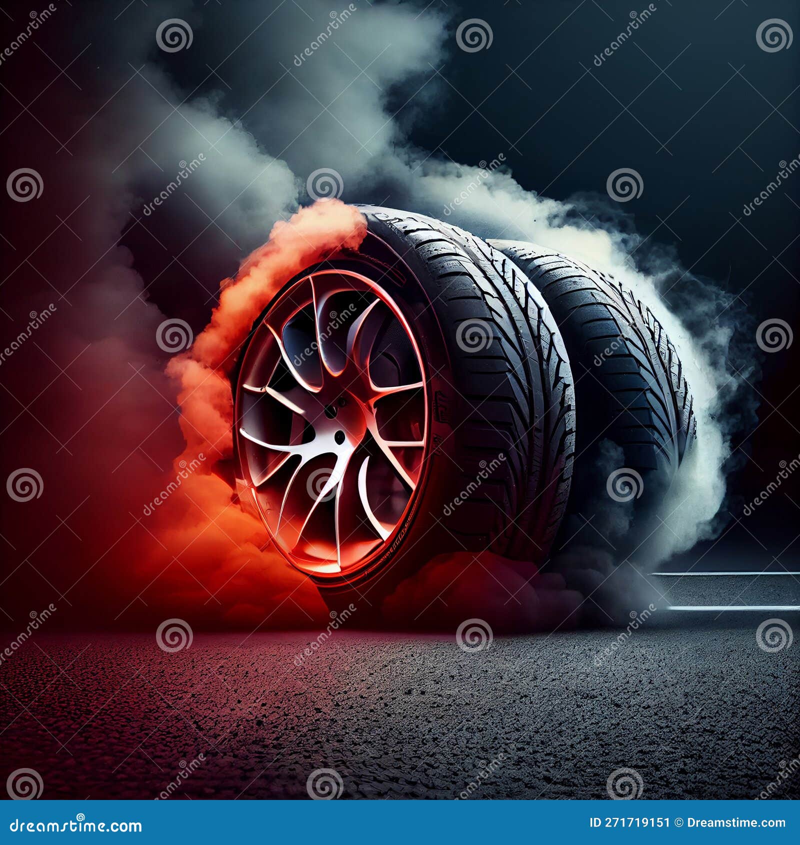 Performance Tires with Smoke Stock Illustration - Illustration of ...