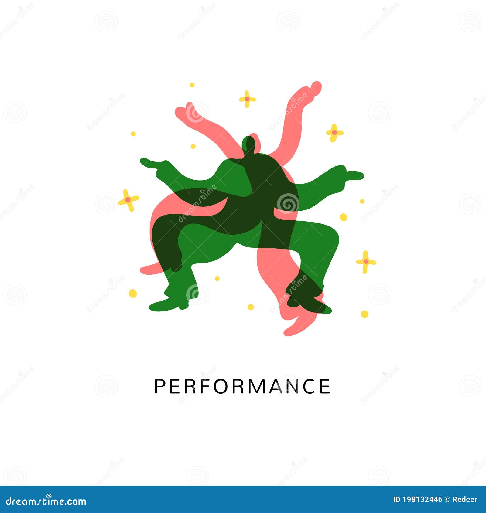 Performance Vector Illustration. Abstract Performers are Dansing and ...