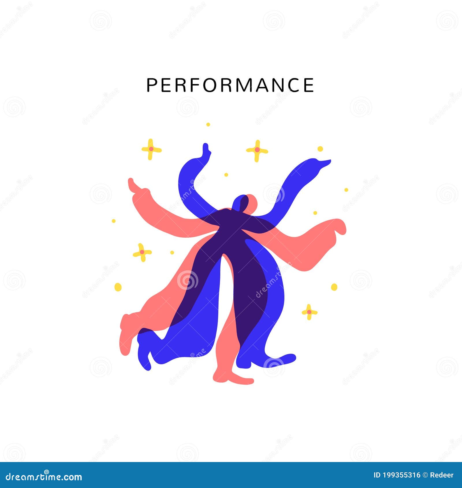 Performance Vector Illustration. Abstract Performers are Dansing and ...