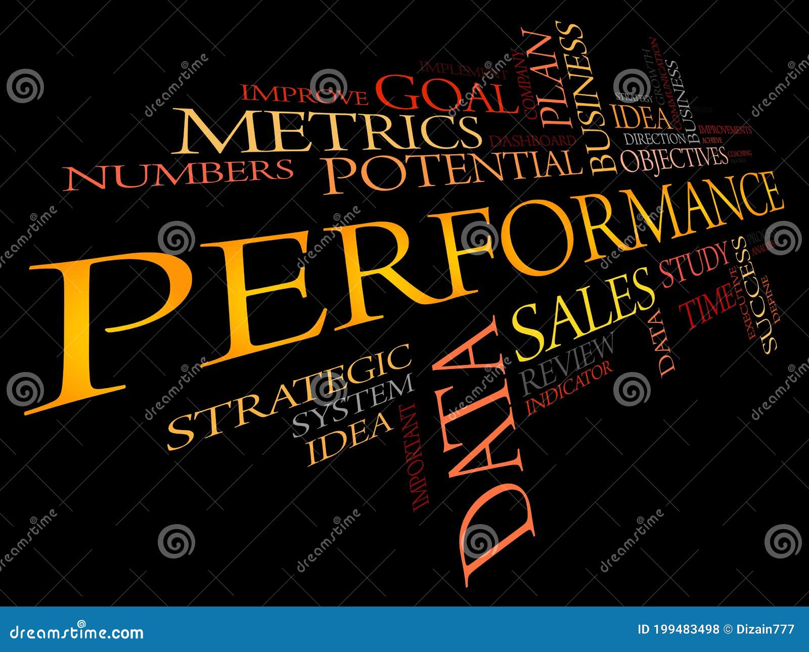 Performance word cloud stock illustration. Illustration of improving ...