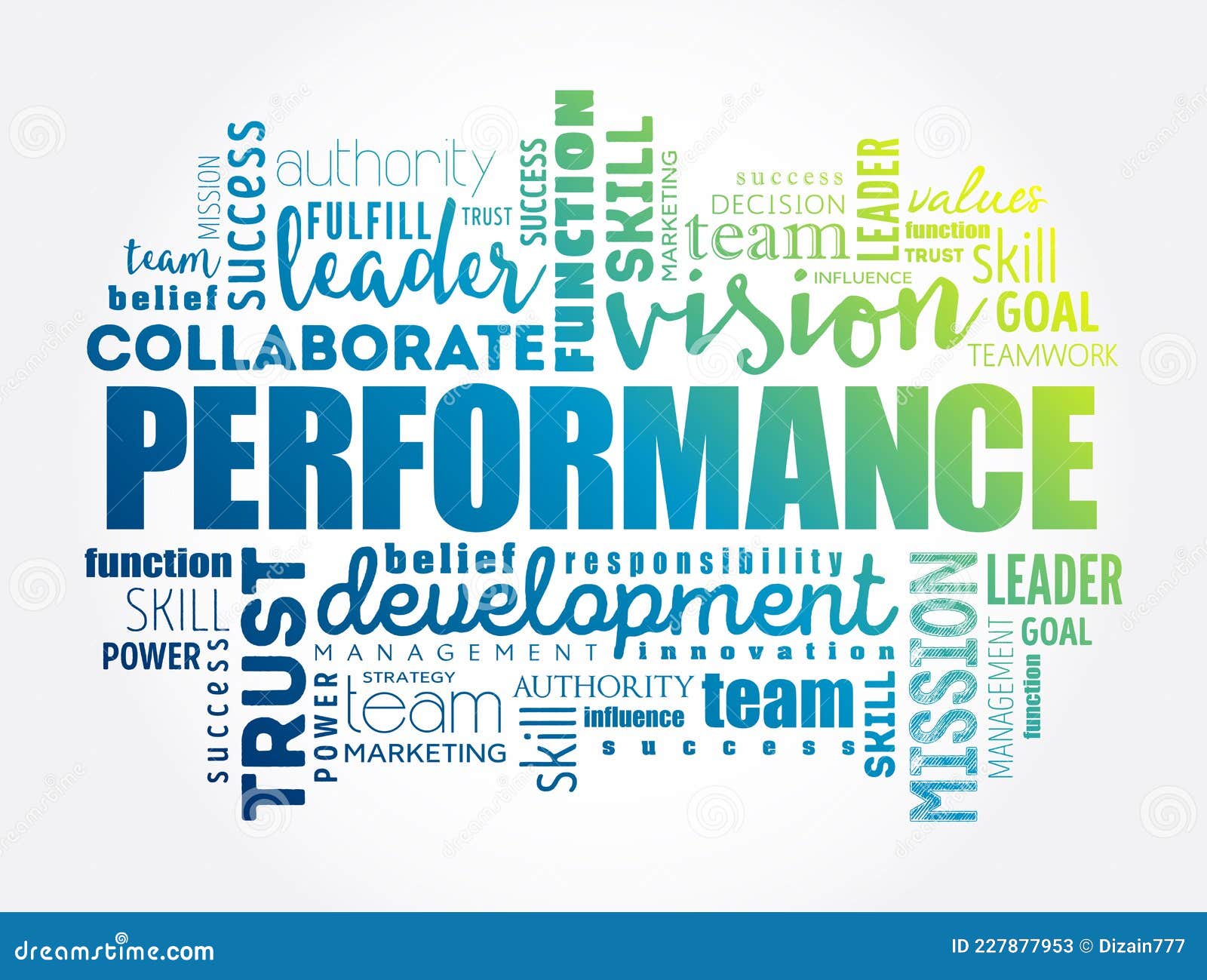 Performance Word Cloud Collage, Business Concept Background Stock ...