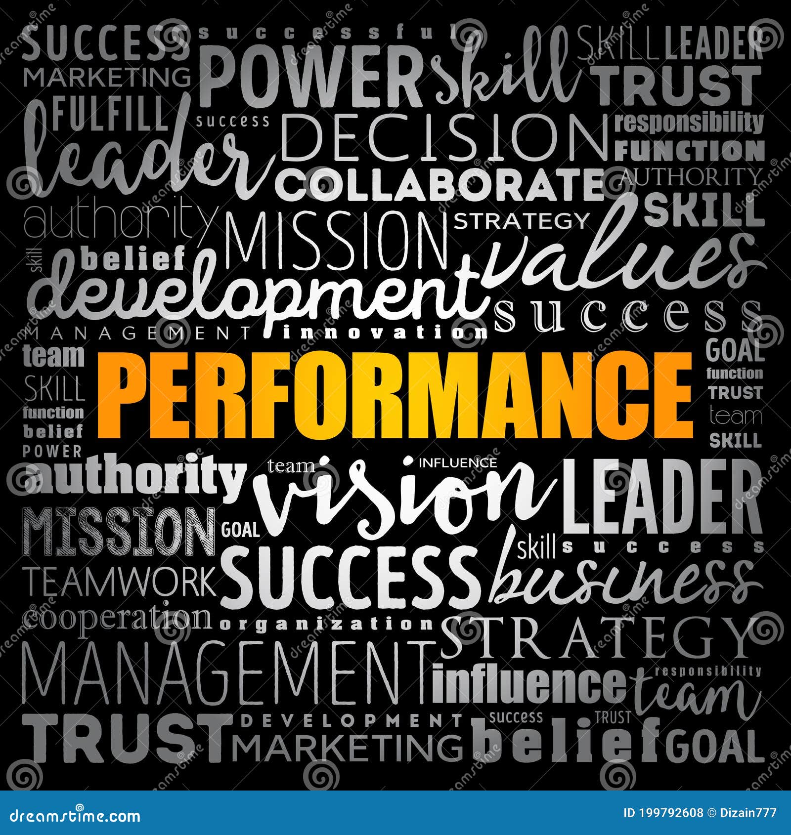 Performance Word Cloud Collage Stock Illustration - Illustration of ...