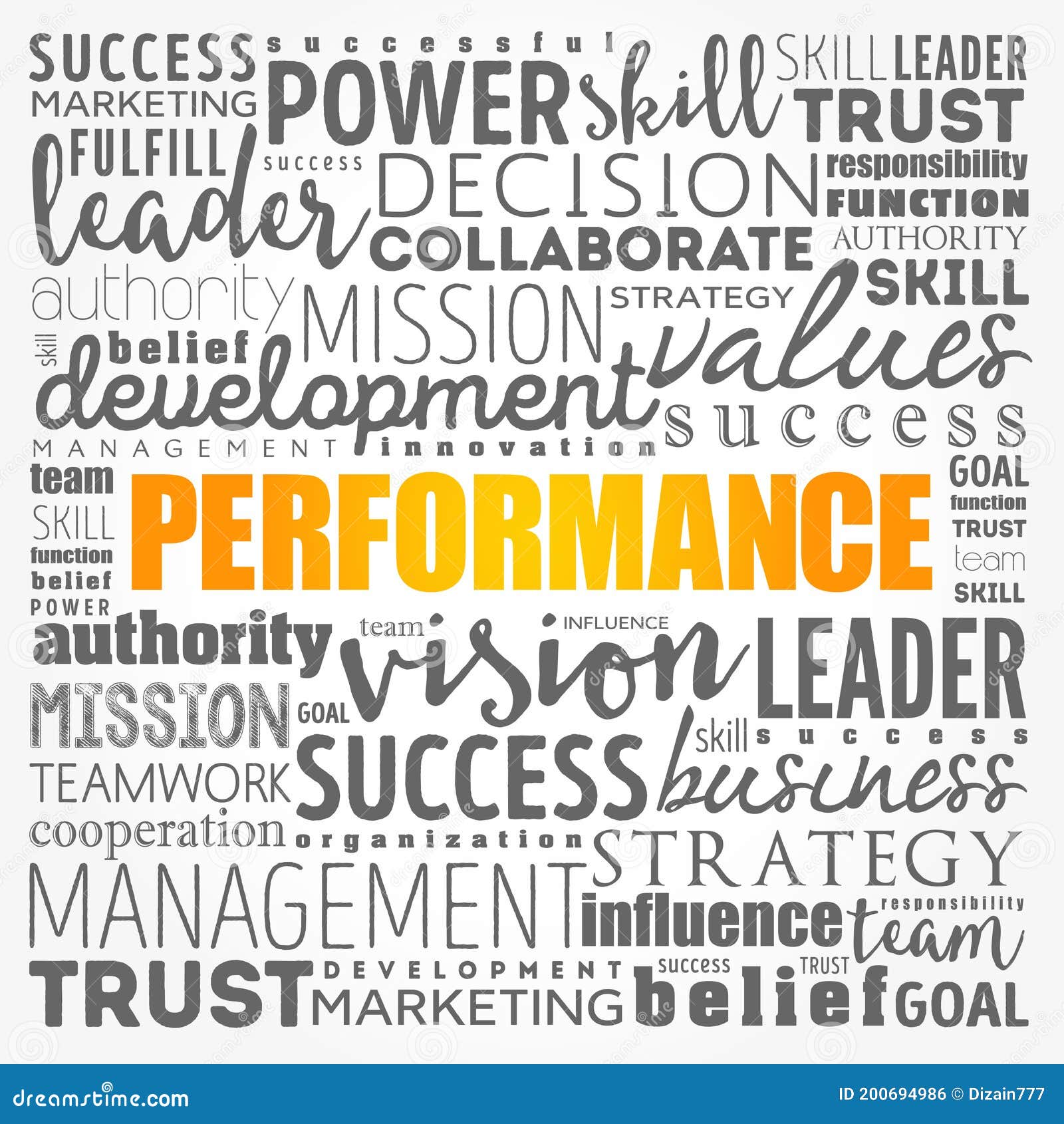 Performance Word Cloud Collage Stock Illustration - Illustration of ...