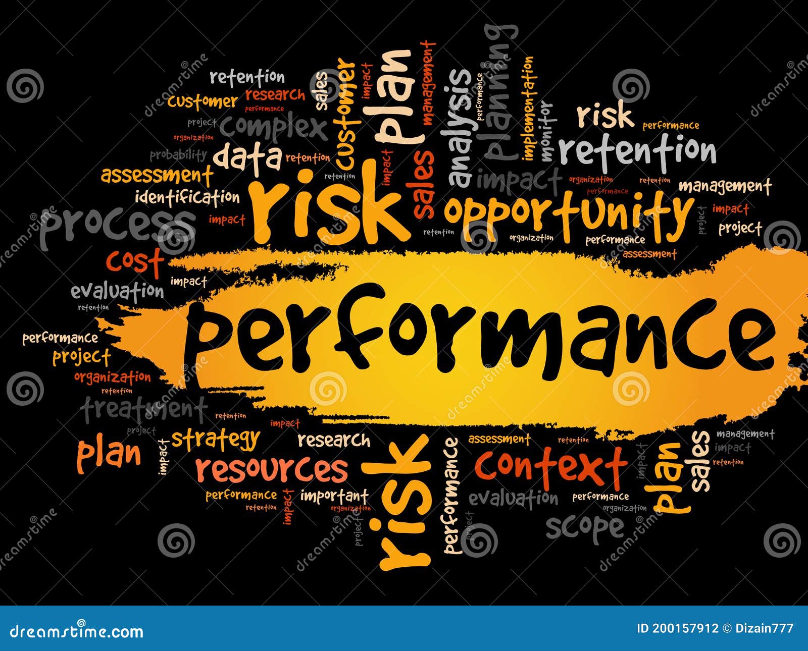 Performance word cloud stock illustration. Illustration of idea - 200157912