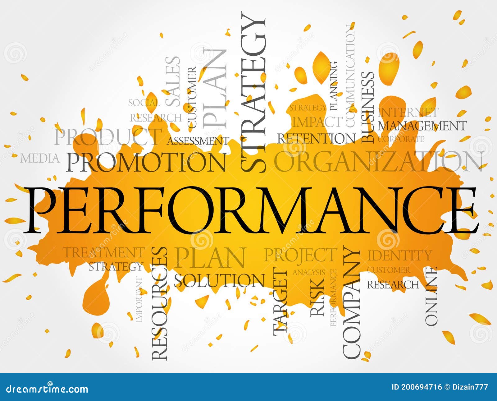Performance word cloud stock illustration. Illustration of management ...